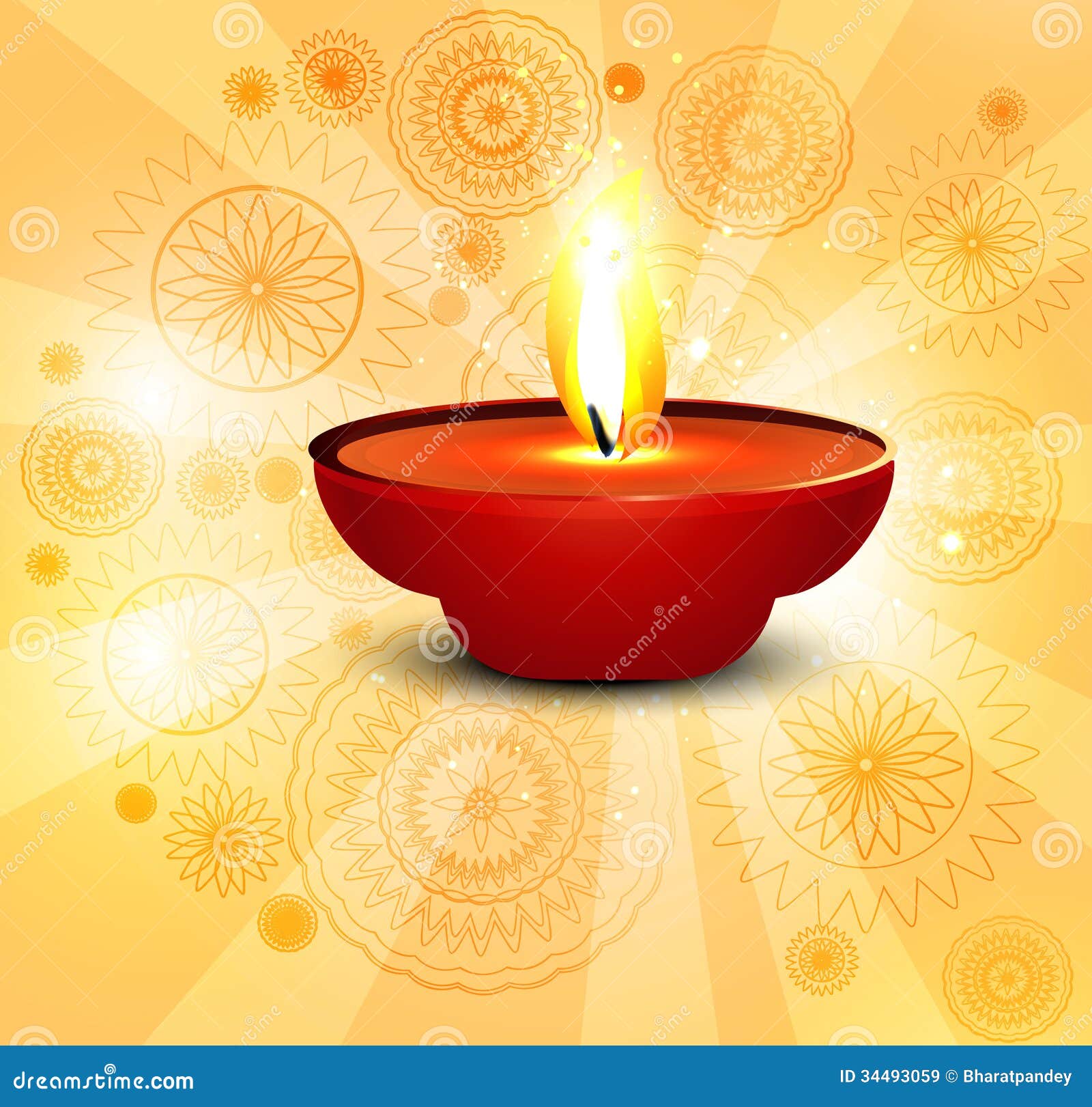 Beautiful Background for Diwali Lamp Stock Illustration - Illustration ...