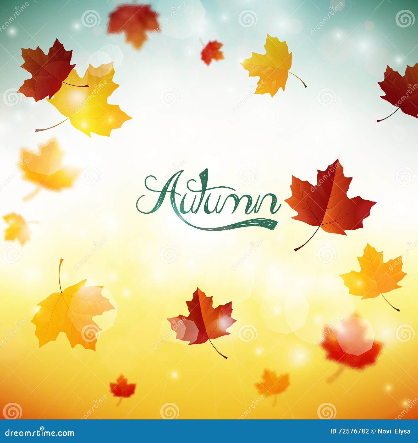 Beautiful Background with Falling Leaves Stock Vector - Illustration of ...