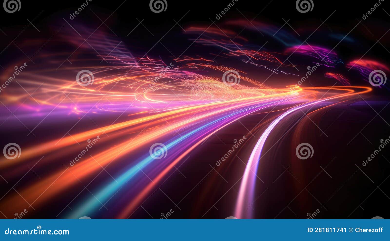 Background of Bright Luminous Lines Stock Illustration - Illustration ...