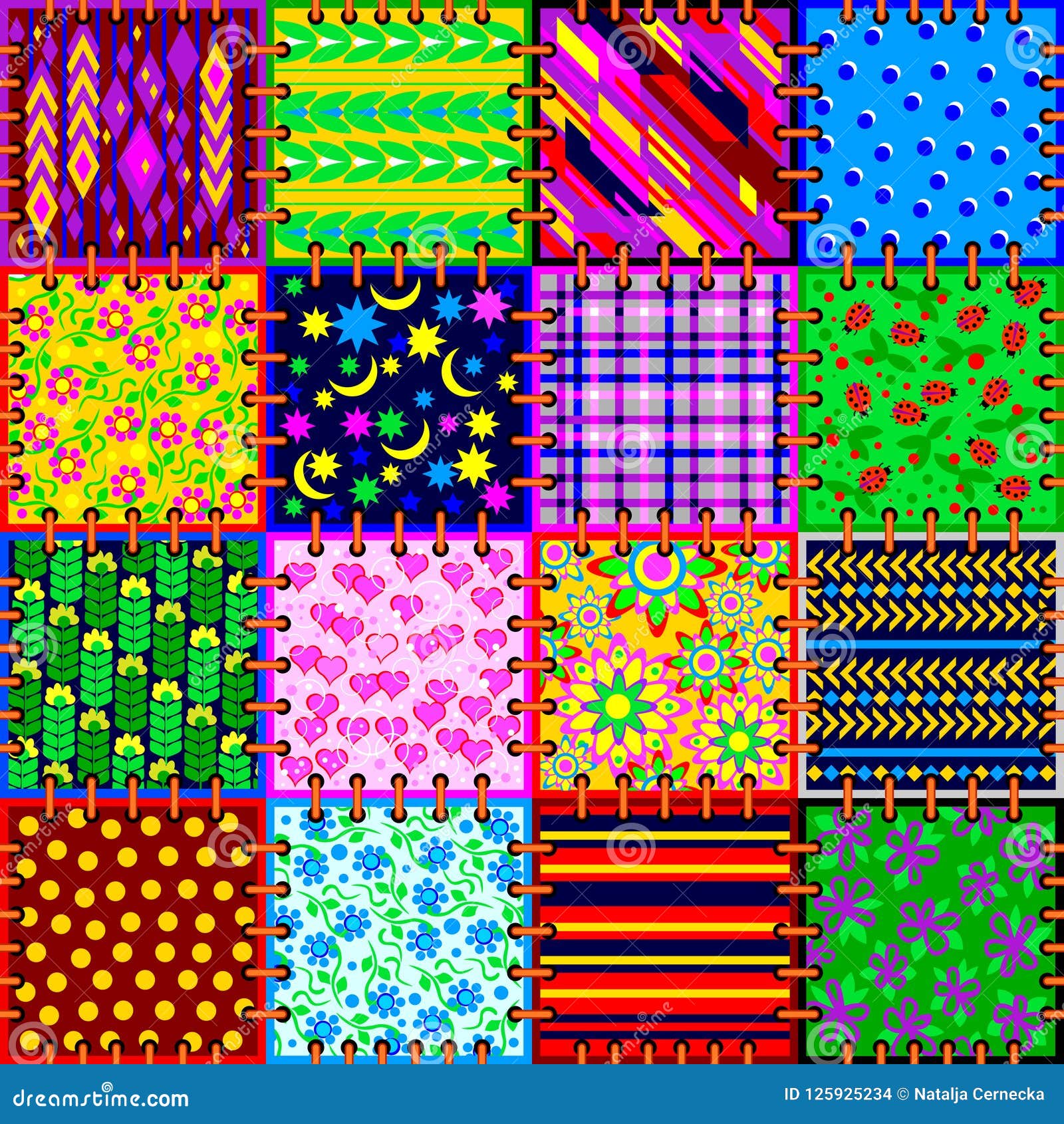 Beautiful Background Made from a Set of Cloth Pieces with Different ...