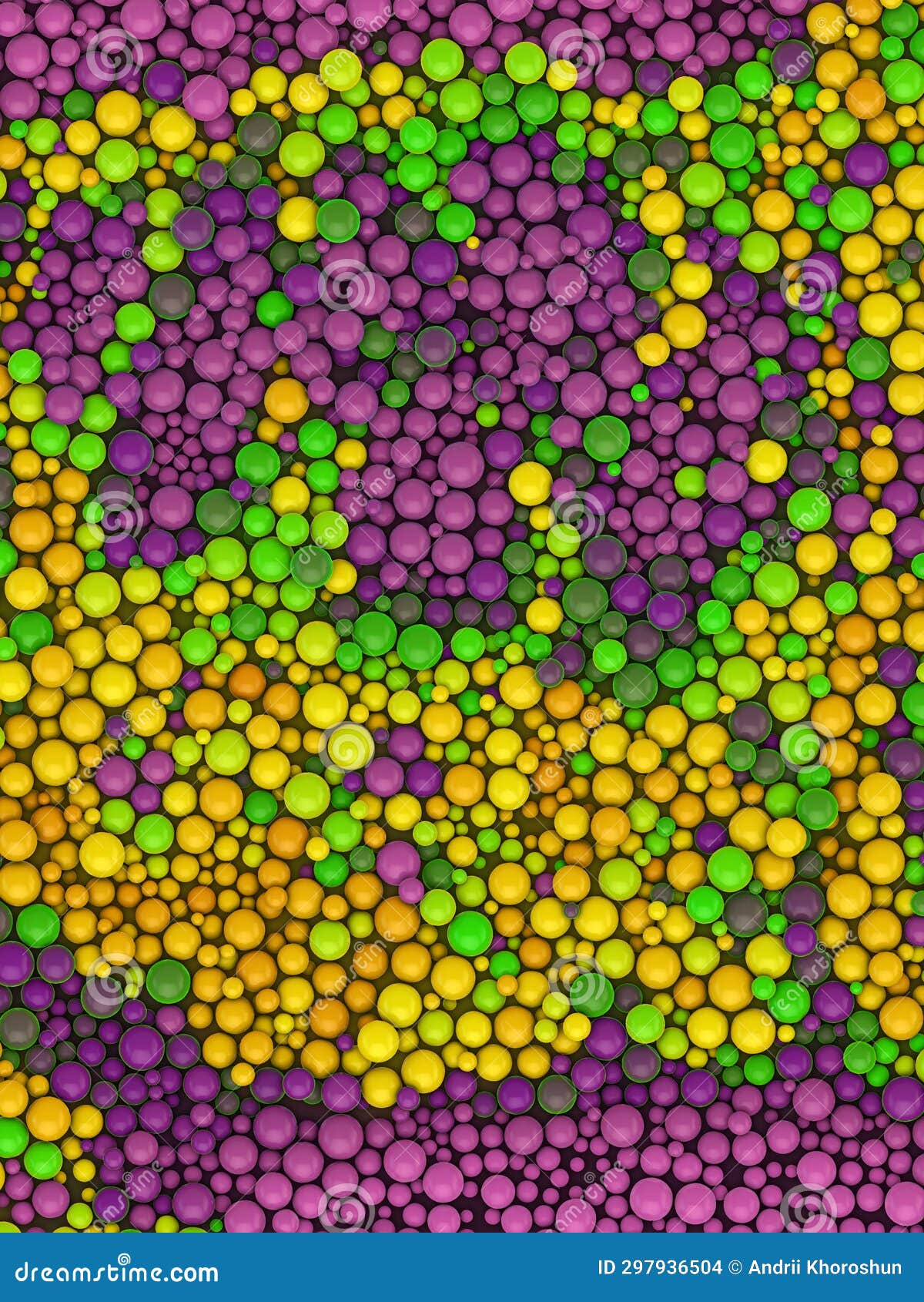 Beautiful Background of Multicolored Spherical Particles. 3d Rendering ...