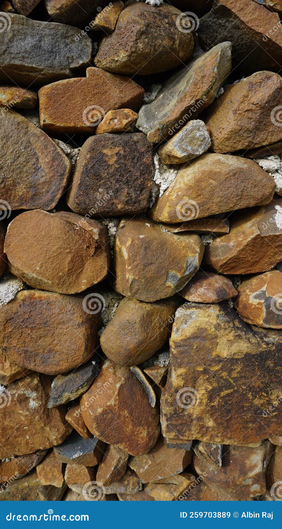 Beautiful Background Pattern Image of a Wall Made of Round Stone Red ...