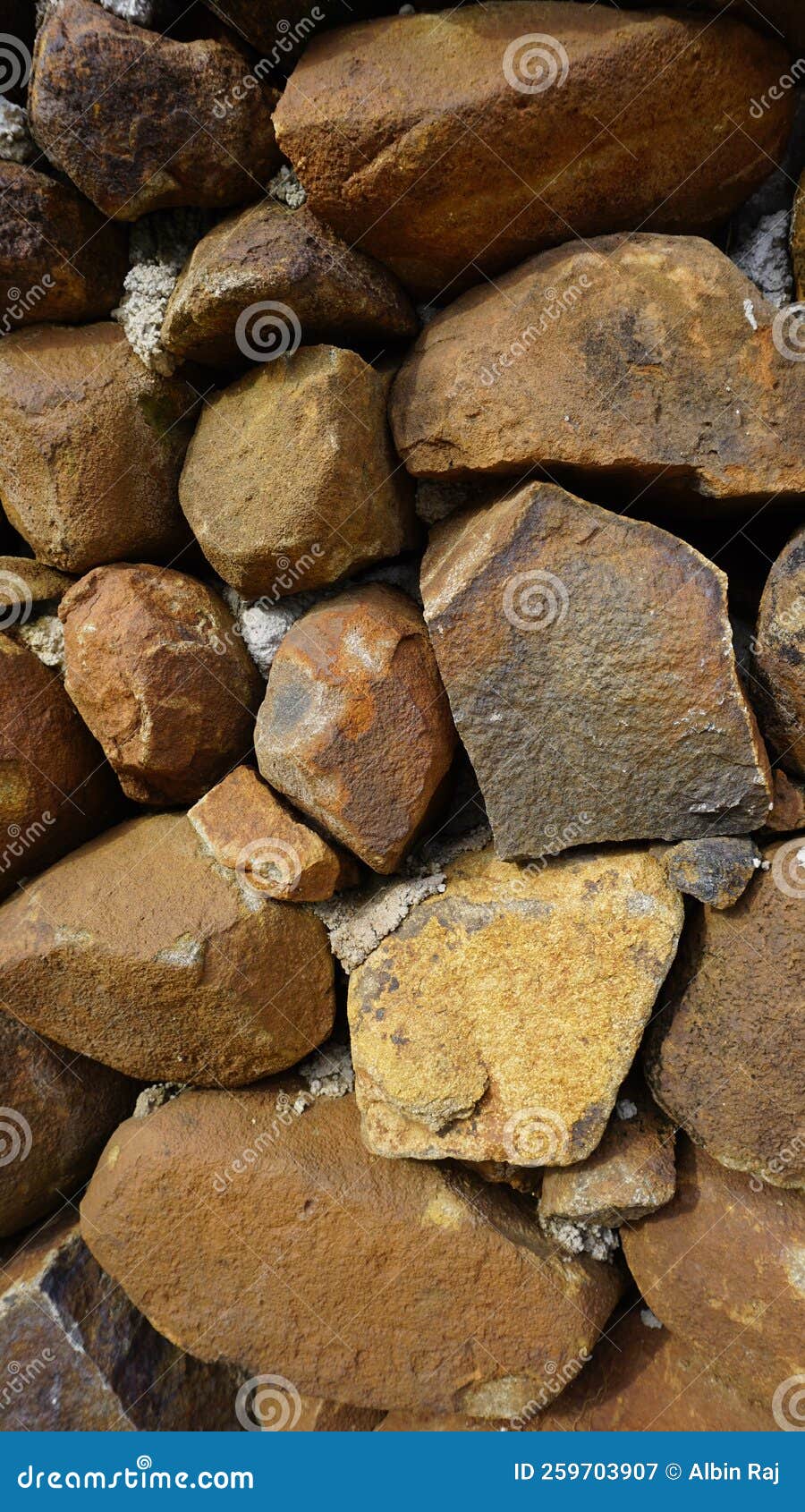 Beautiful Background Pattern Image of a Wall Made of Round Stone Red ...