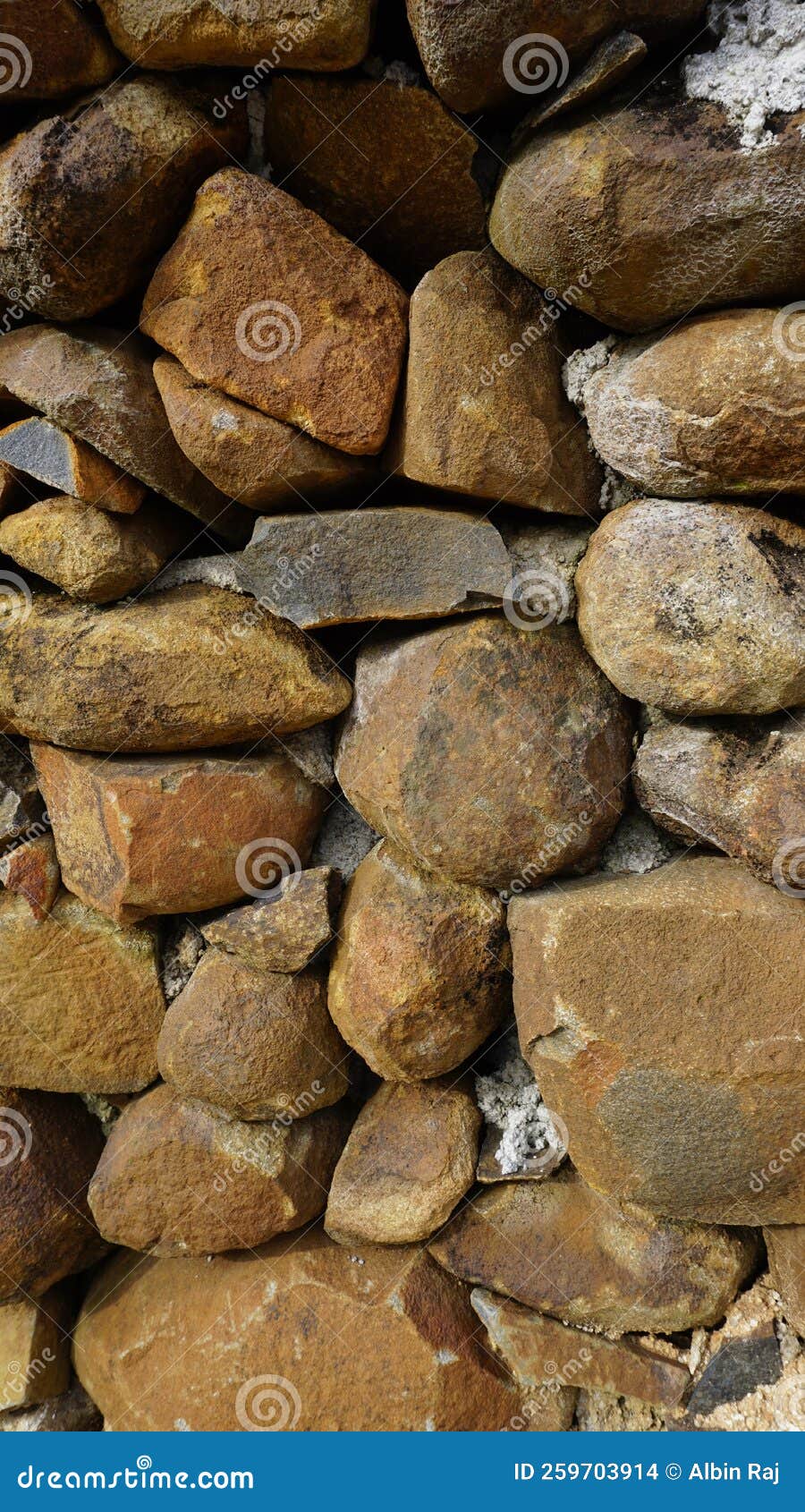 Beautiful Background Pattern Image of a Wall Made of Round Stone Red ...