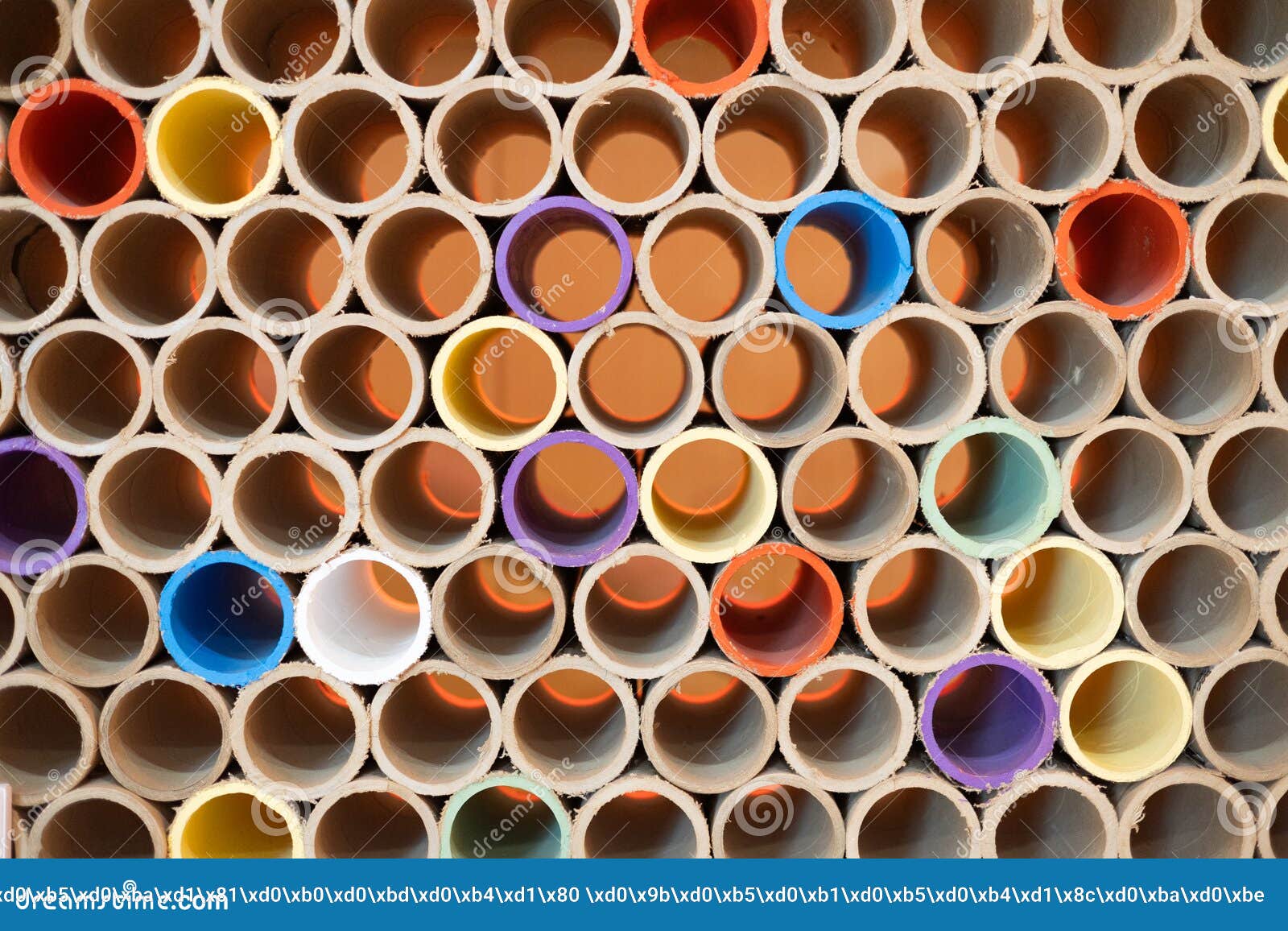 A Beautiful Background of Plastic Pipes in a Section Folded in a Stack ...