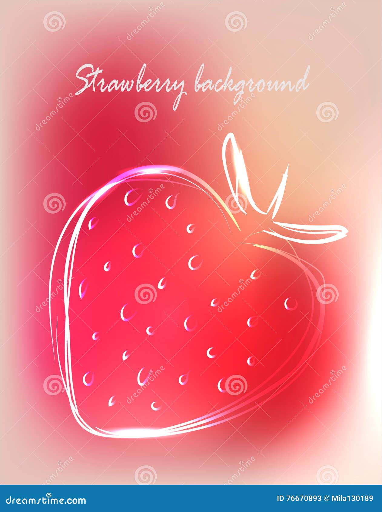 Beautiful Background with Strawberry in Appetizing Colors, Vector ...