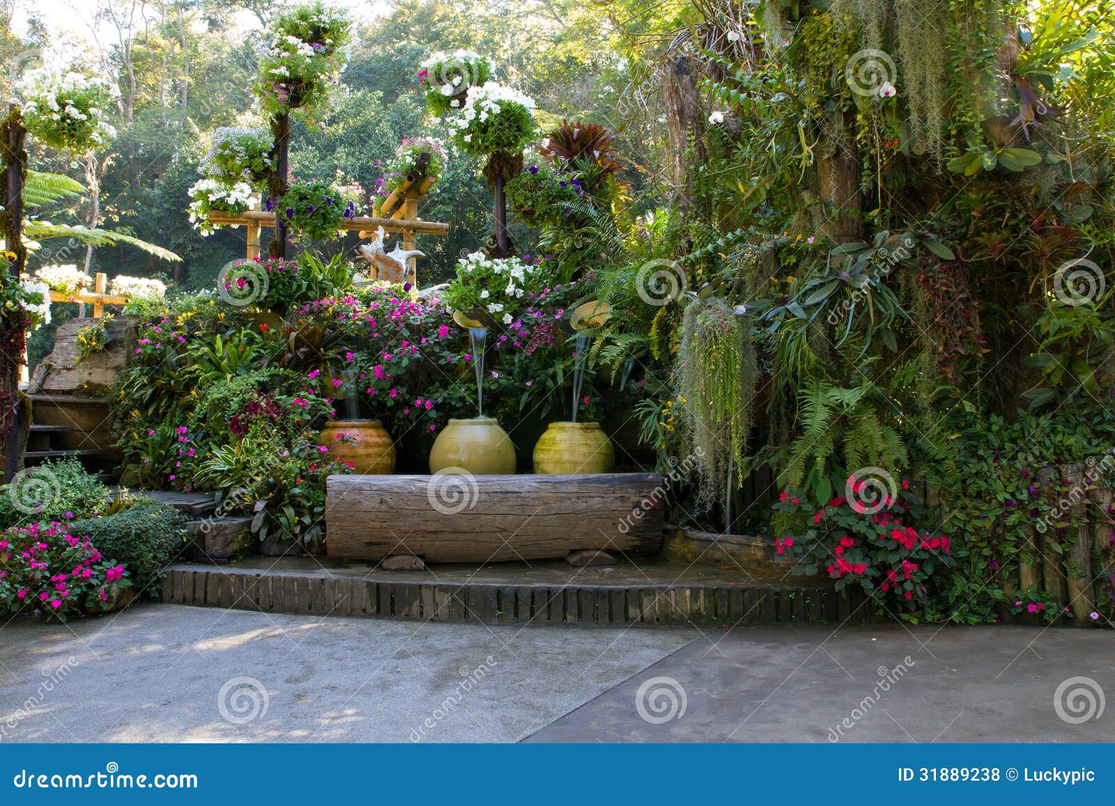 Beautiful Backyard Garden Park Scene Stock Photo - Image of peaceful ...