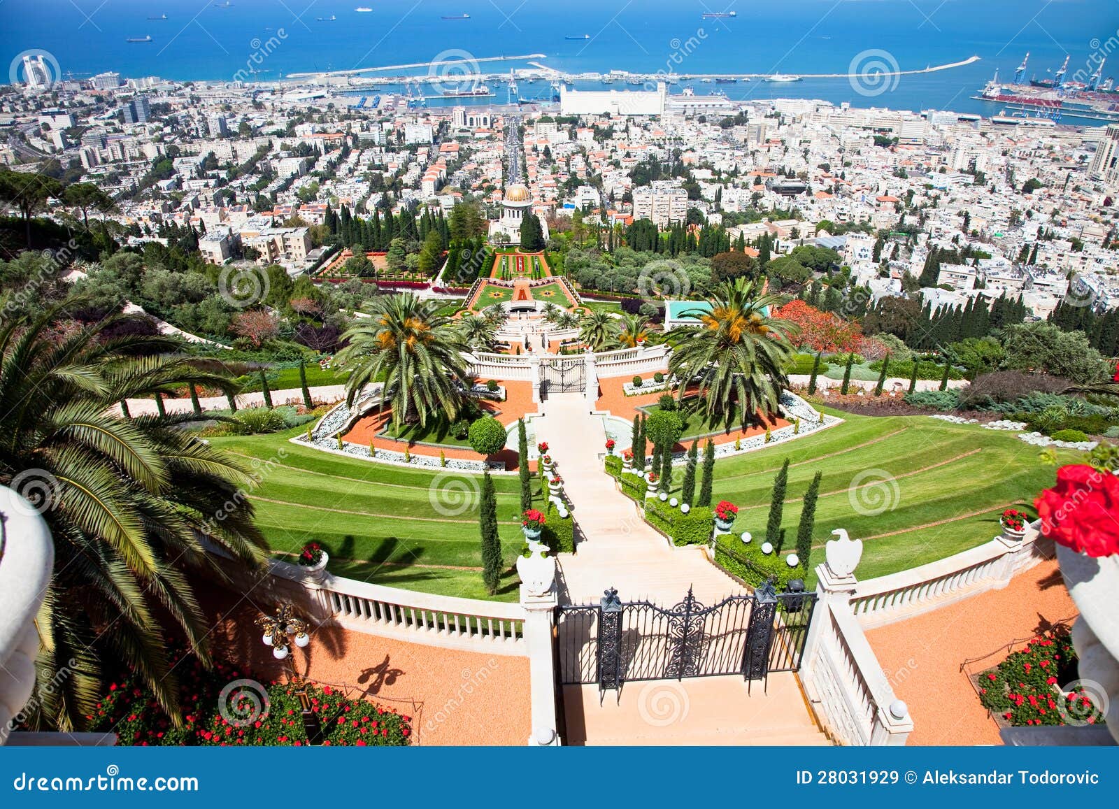 Beautiful Bahai Gardens. Haifa . Israel. Stock Image - Image of israel ...