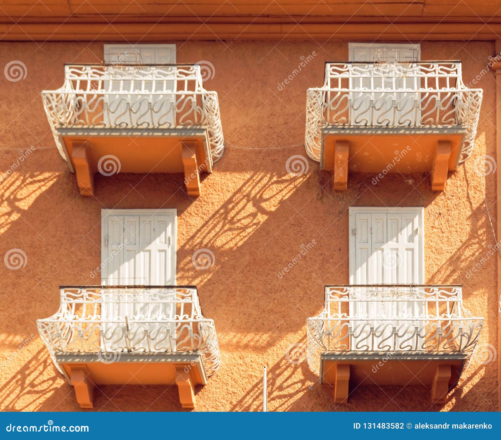 Beautiful Balconies in an Old European Building. Stock Photo - Image of ...