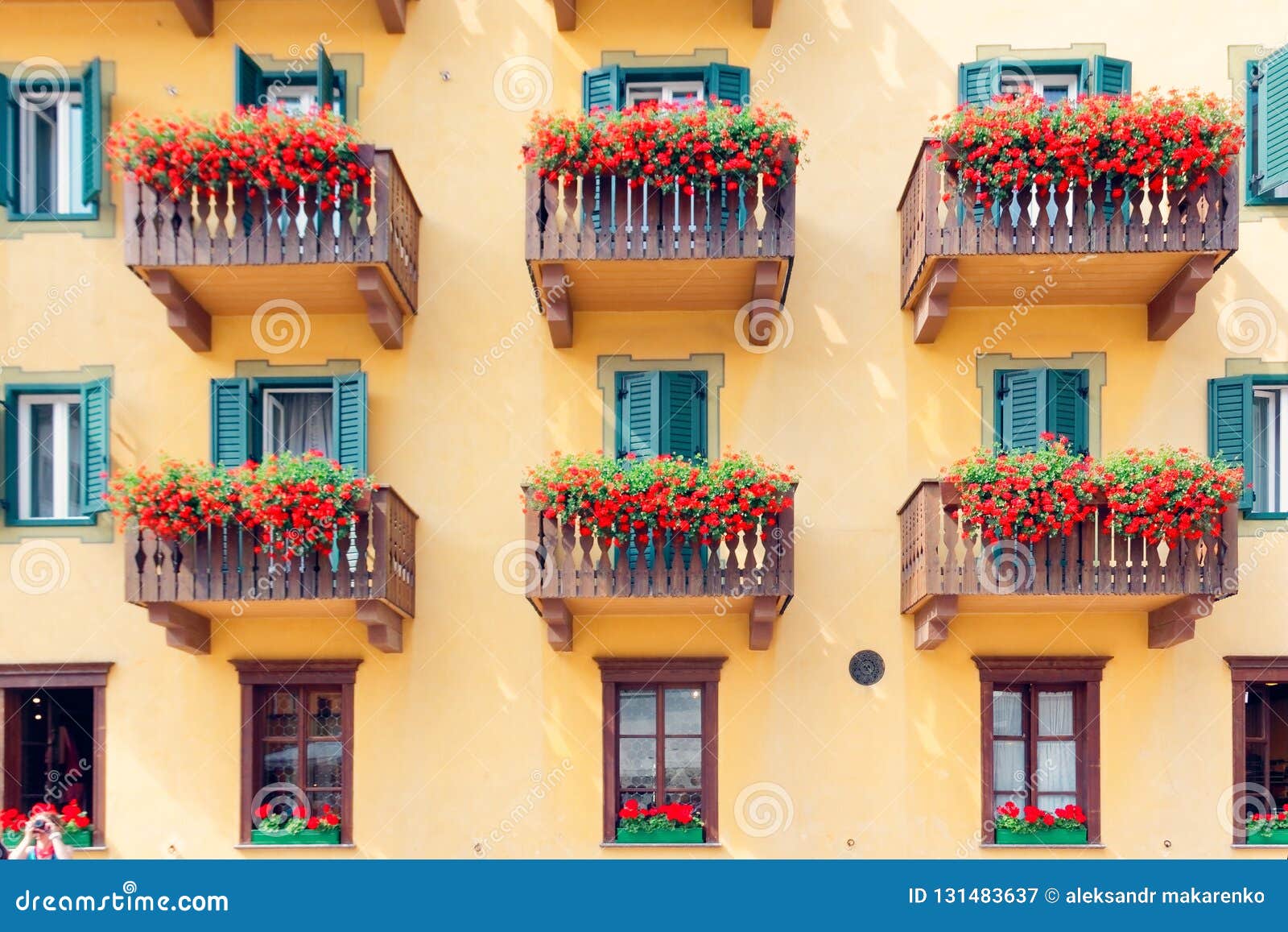 Beautiful Balconies in an Old European Building. Stock Image - Image of ...
