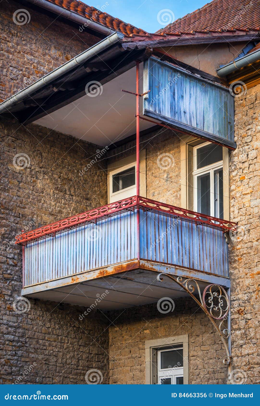 Beautiful Balcony European Style Stock Photo - Image of stone, house ...
