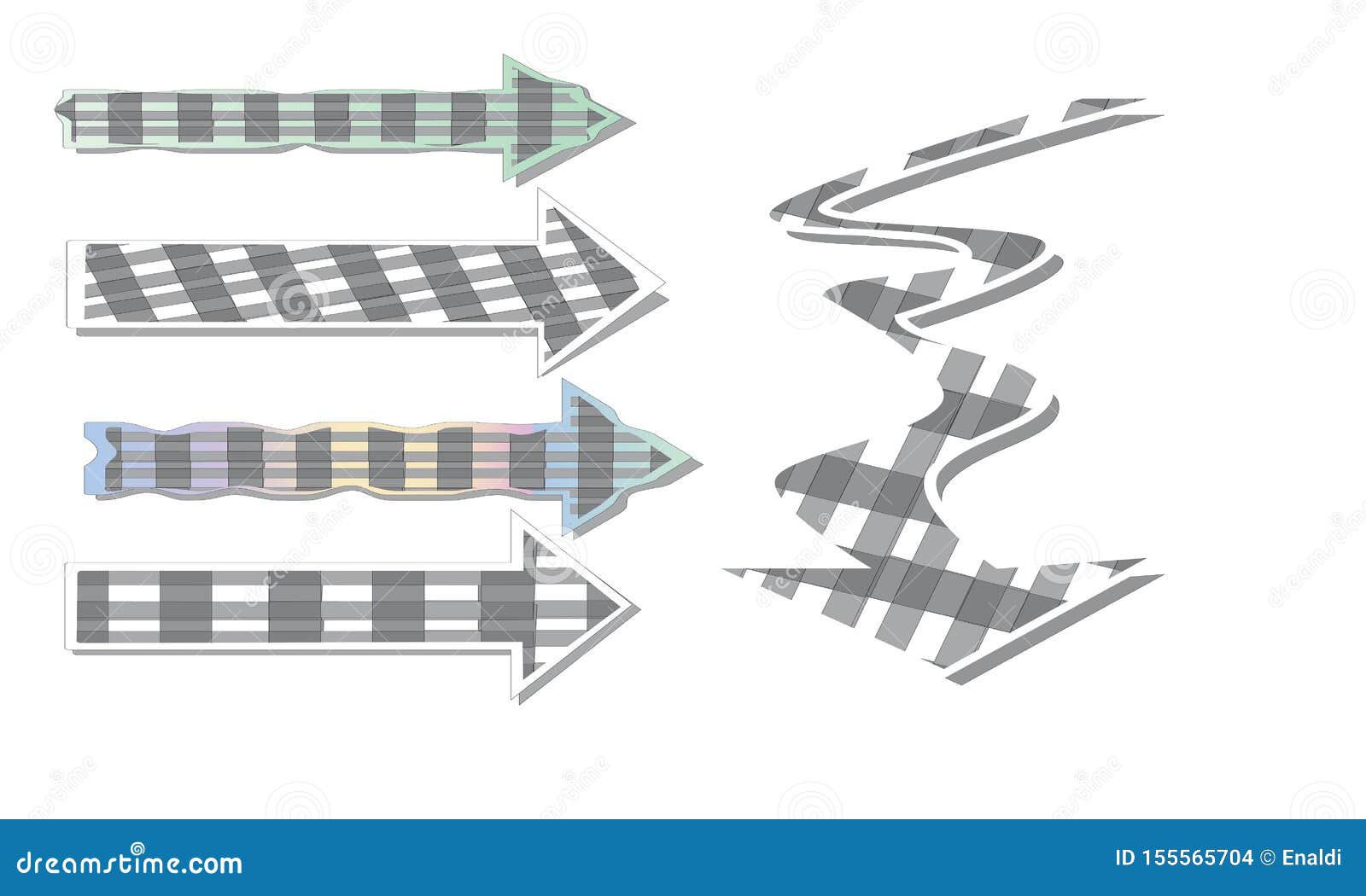 Beautiful Bali Checkered Pattern Arrow Set Stock Illustration ...