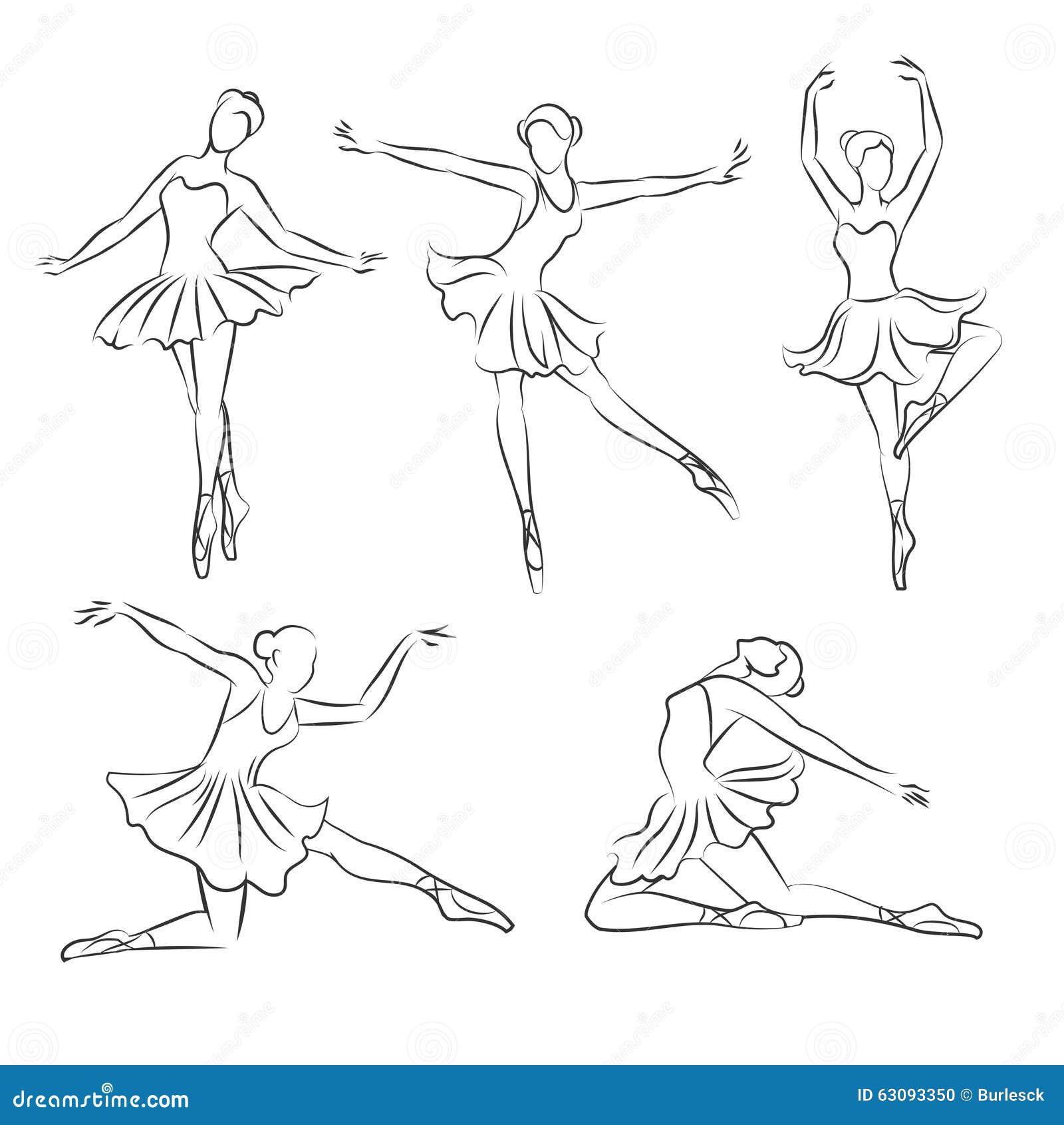 Beautiful Ballerina Hand Drawn Vector Stock Vector Illustration Of