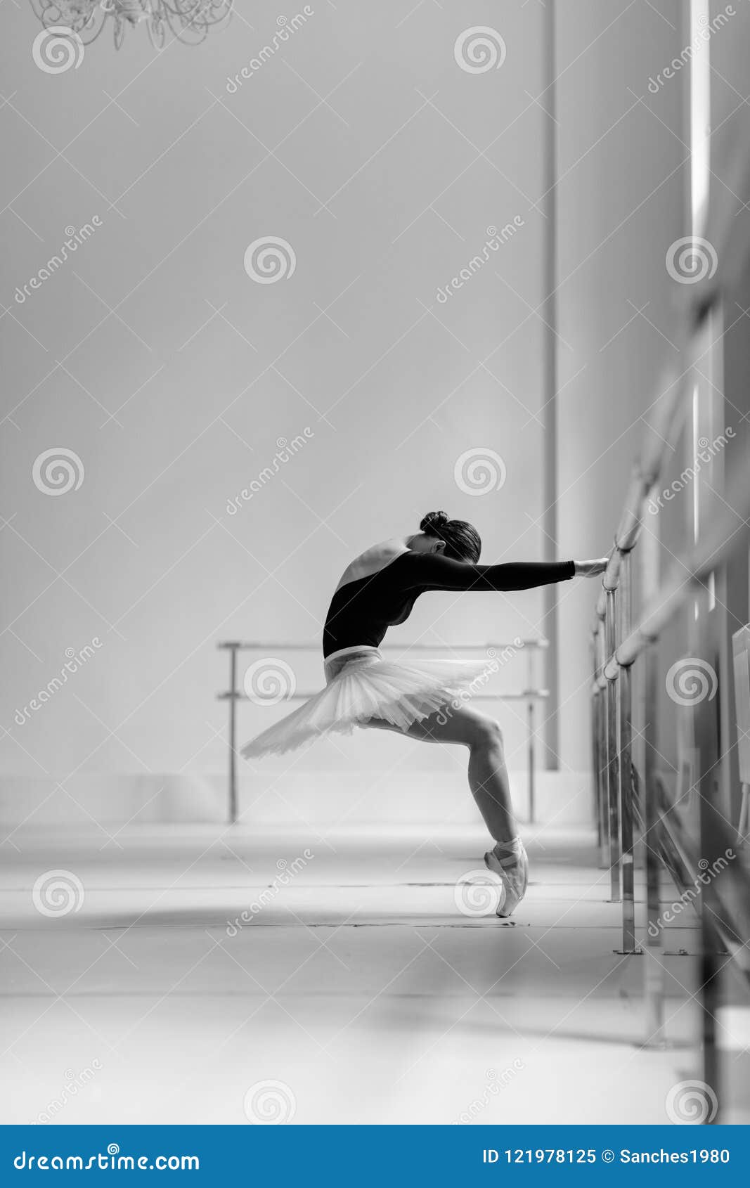 Beautiful Ballerina Training in the Class Stock Image - Image of ...