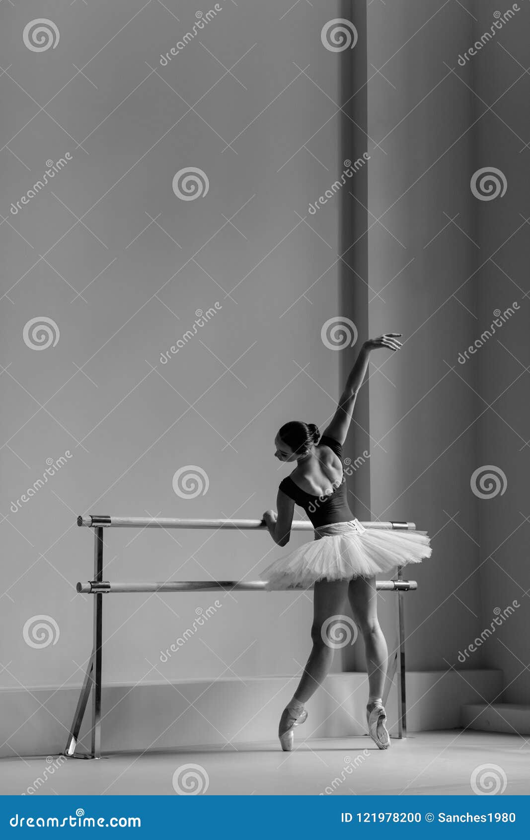 Beautiful Ballerina Training in the Class Stock Photo - Image of ...