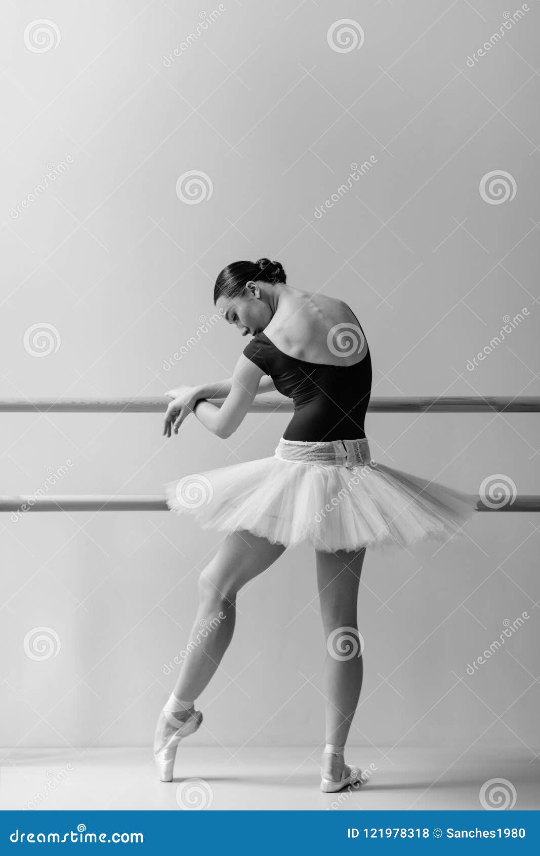 Beautiful Ballerina Training in the Class Stock Photo - Image of ...