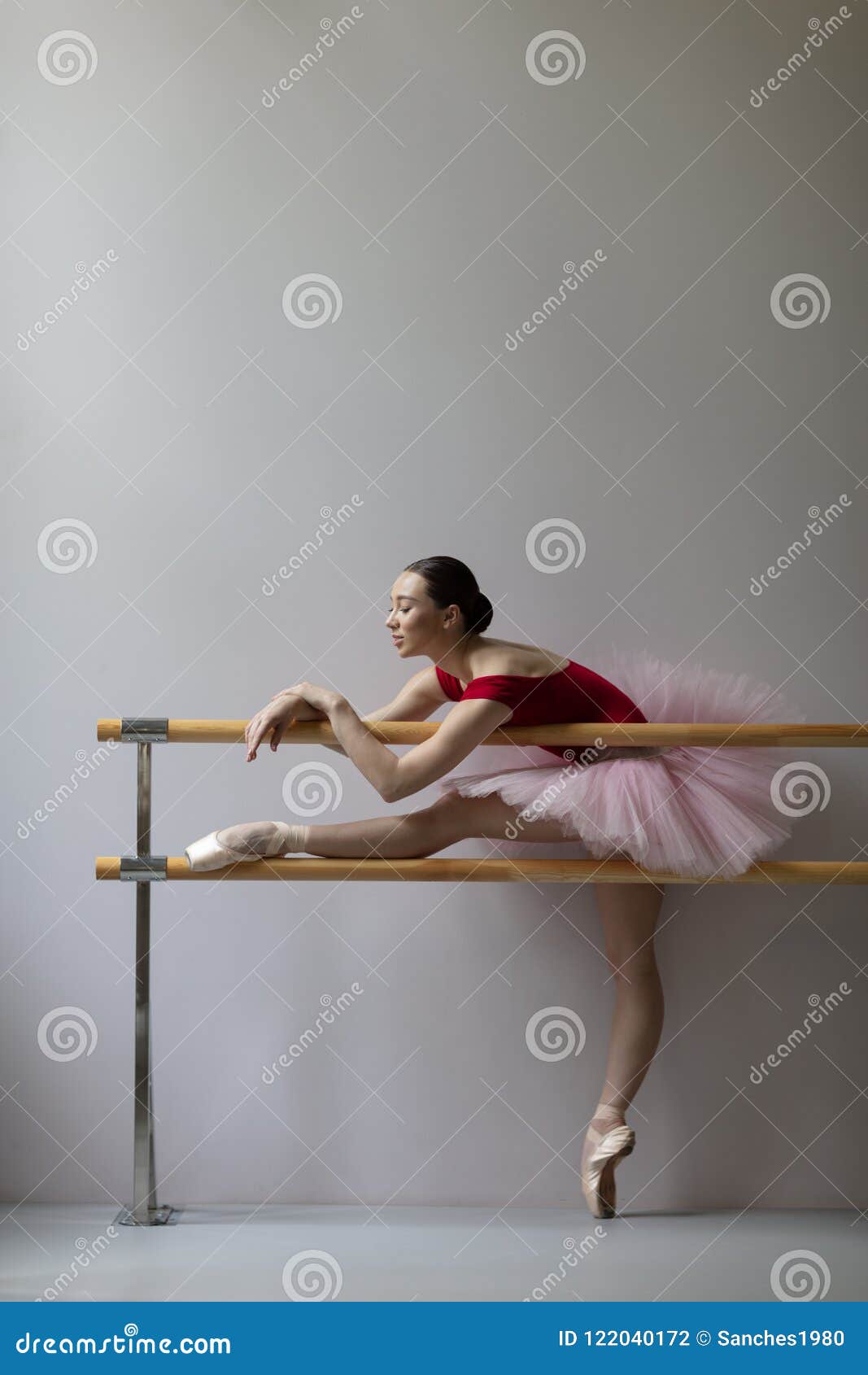 Beautiful Ballerina Training in the Class Stock Photo - Image of ...