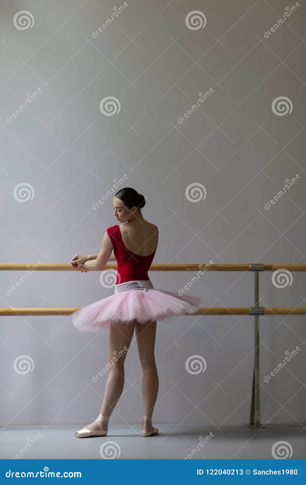 Beautiful Ballerina Training in the Class Stock Image - Image of ...