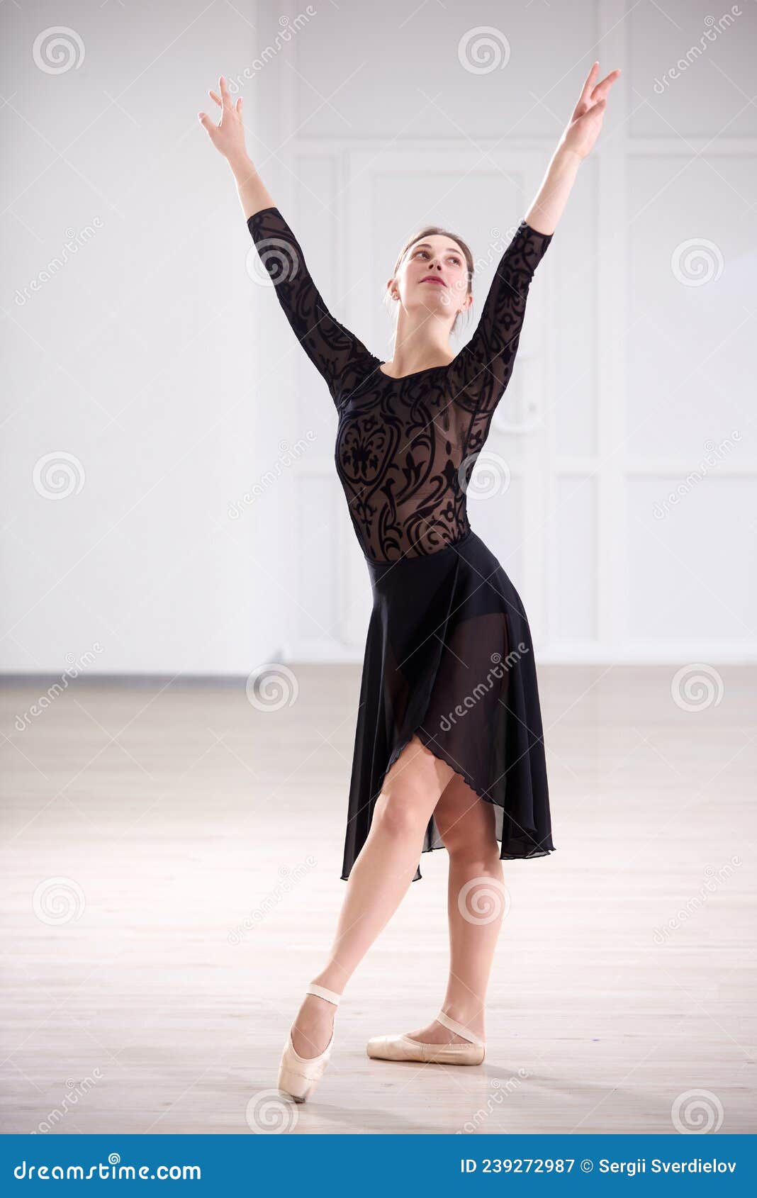 Beautiful Ballerina Training in the Class Stock Image - Image of female ...