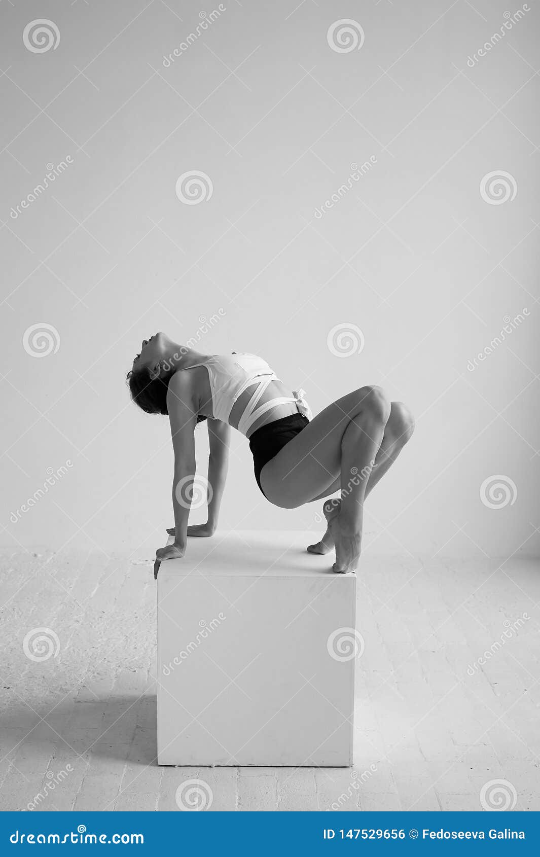 Beautiful Ballet Dancer Posing in the Studio Performing the Deflection ...