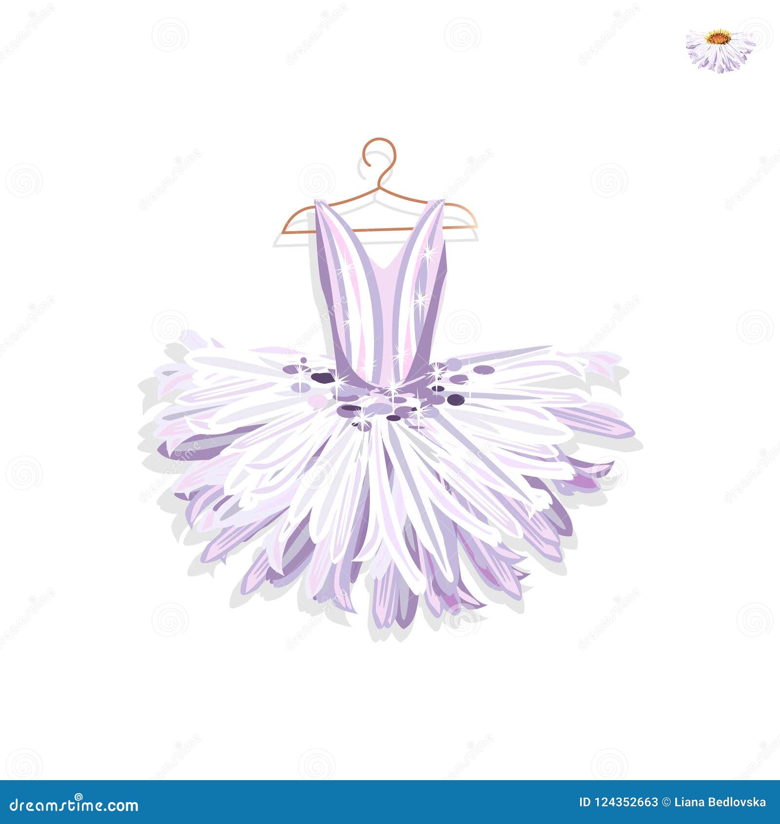 Ballet Tutu Costume On A Hanger Black And White Vector Outline Set ...
