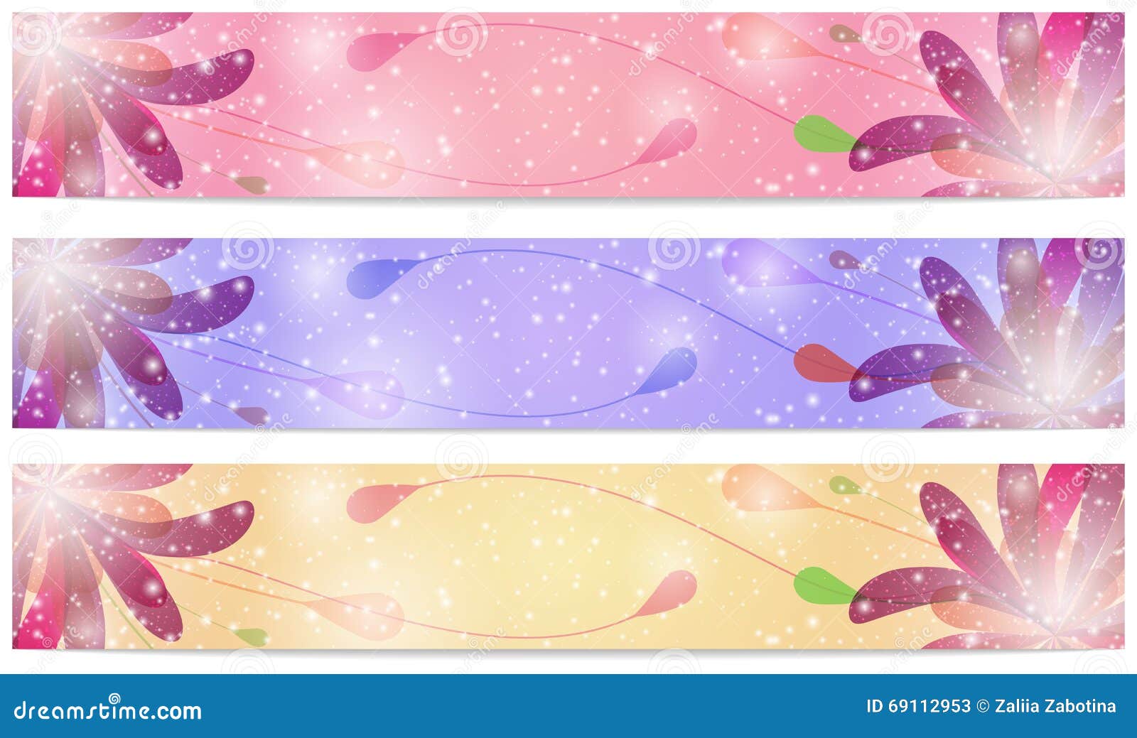 Beautiful Banner with Flowers. Stock Vector - Illustration of happy ...