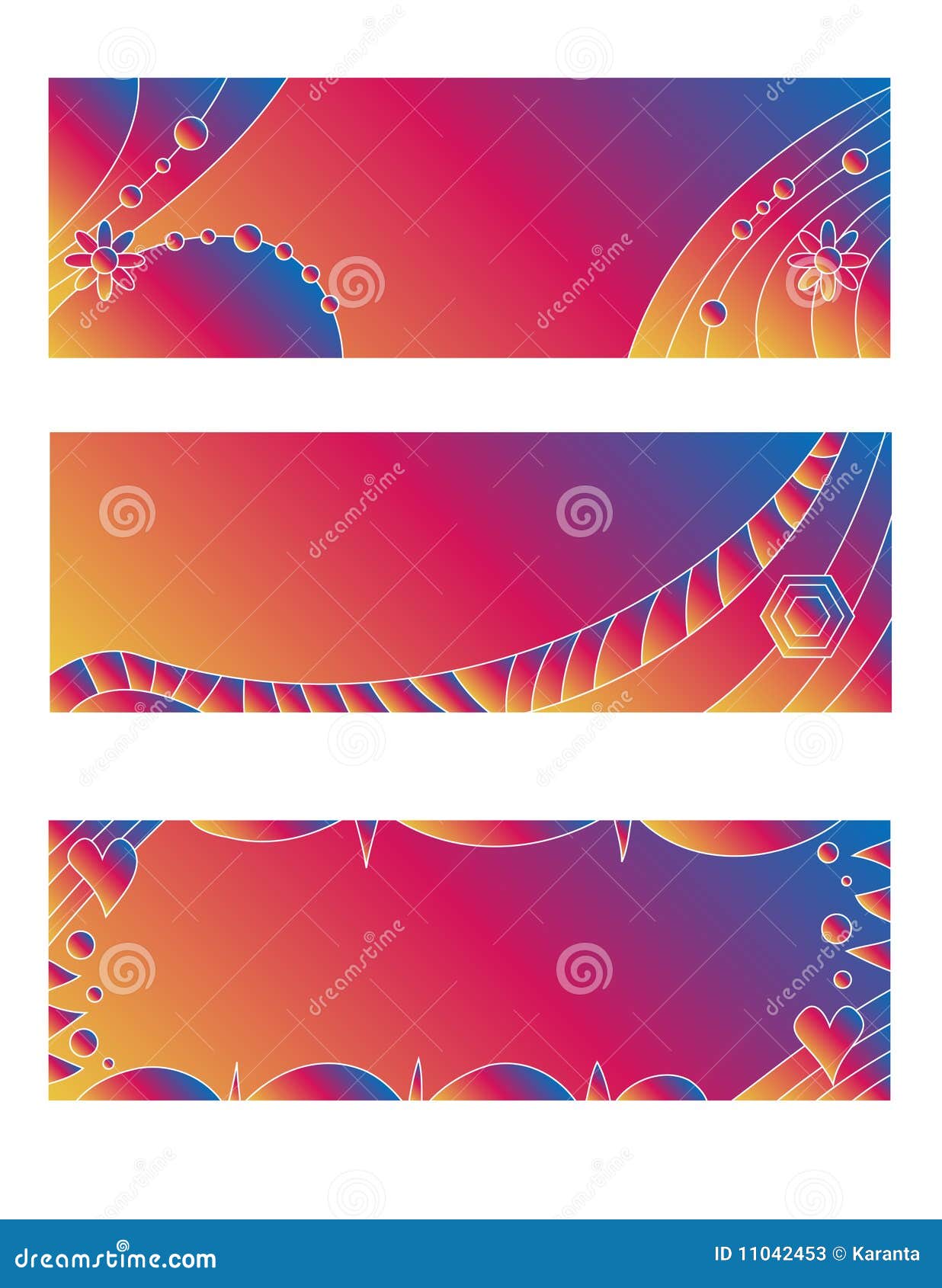 Beautiful Banner or Tag Collection Stock Vector - Illustration of pink ...