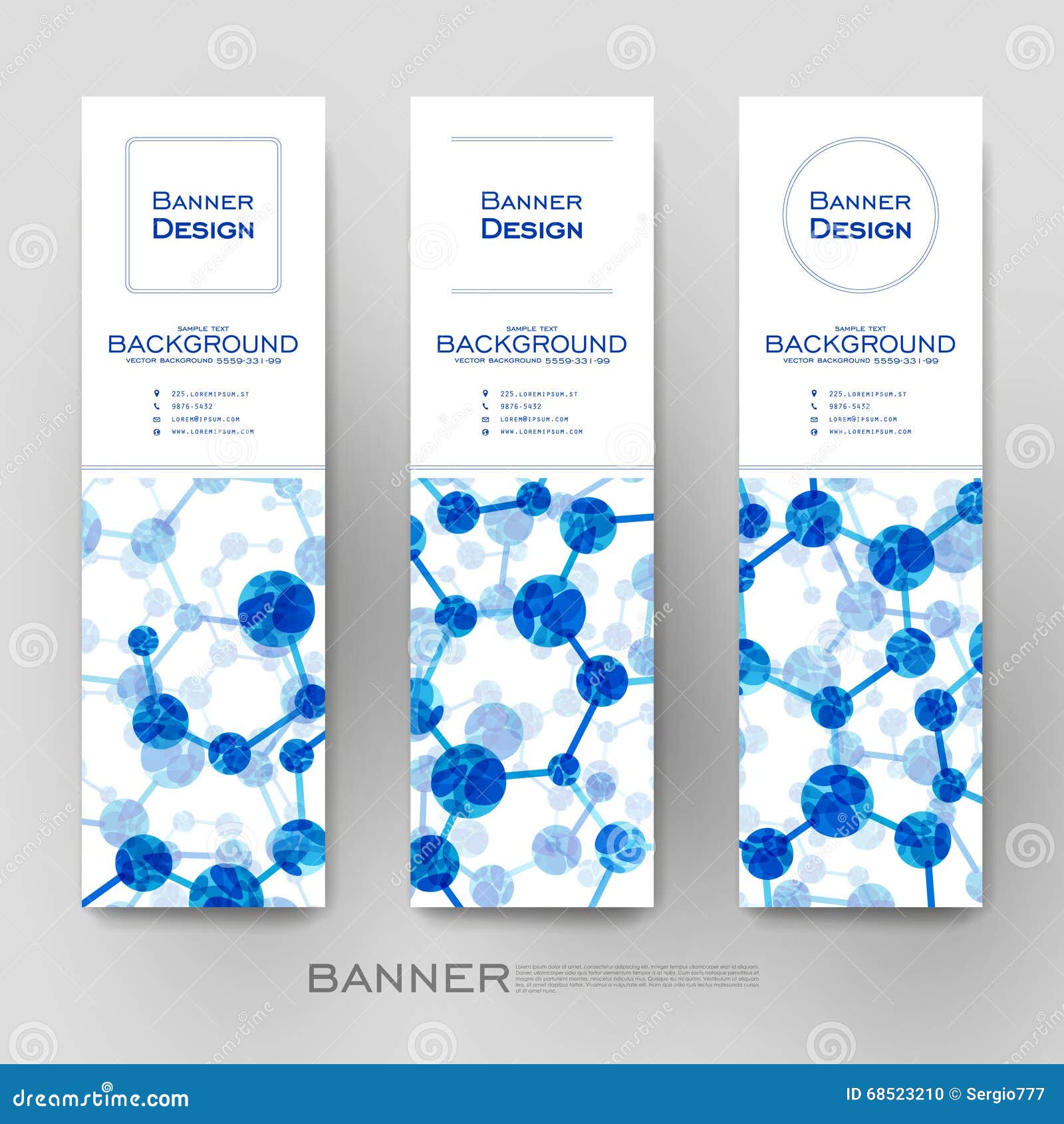Beautiful Banner Vector Template with DNA Molecule Background Stock ...