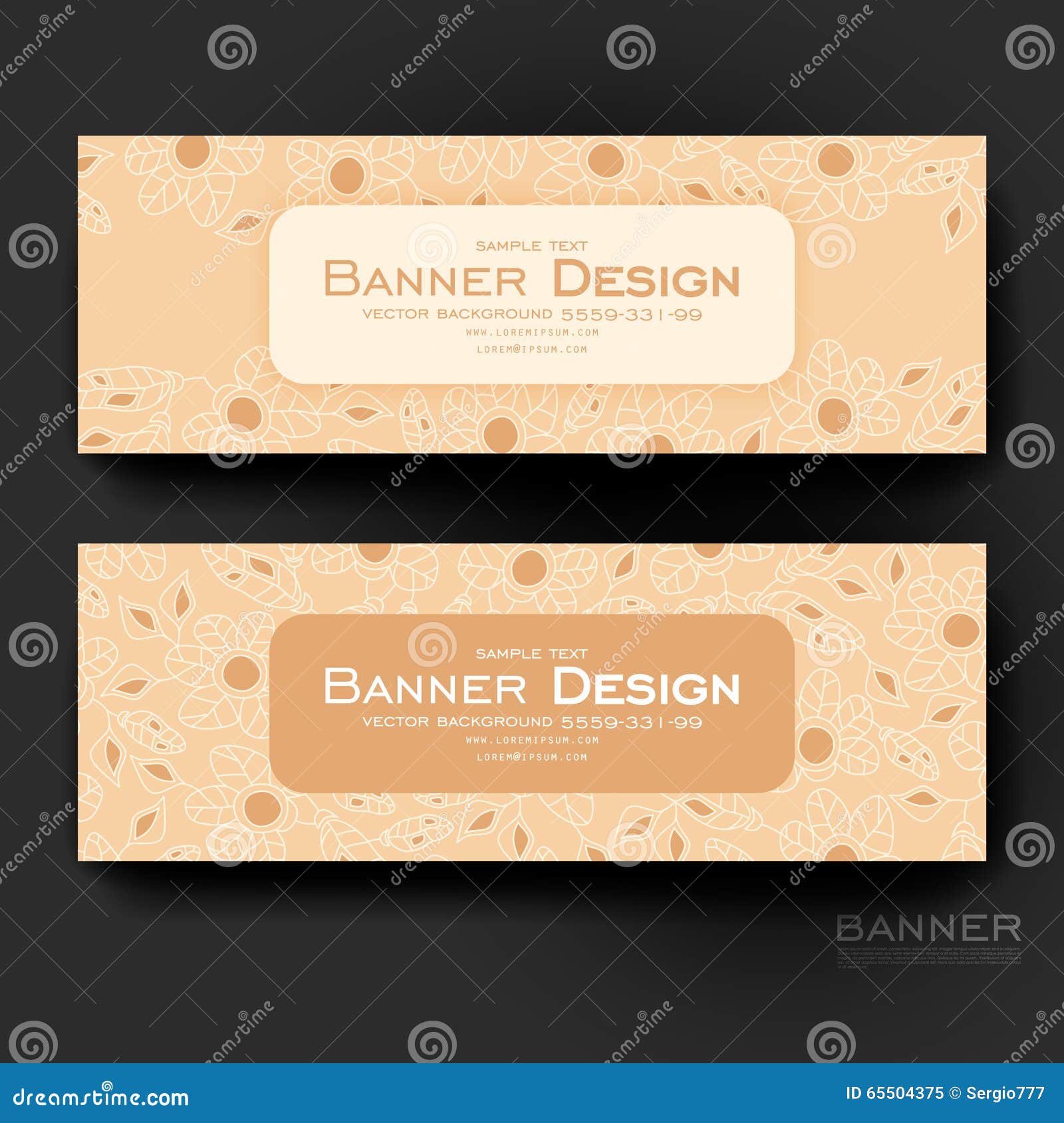 Beautiful Banner Vector Template with Floral Stock Vector ...