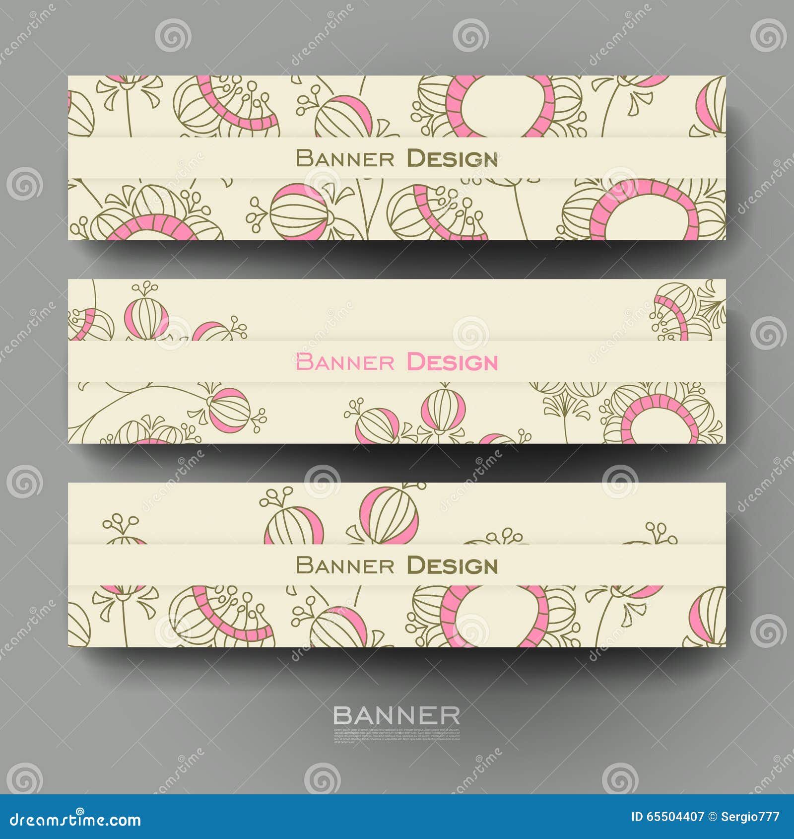 Beautiful Banner Vector Template with Floral Stock Vector ...