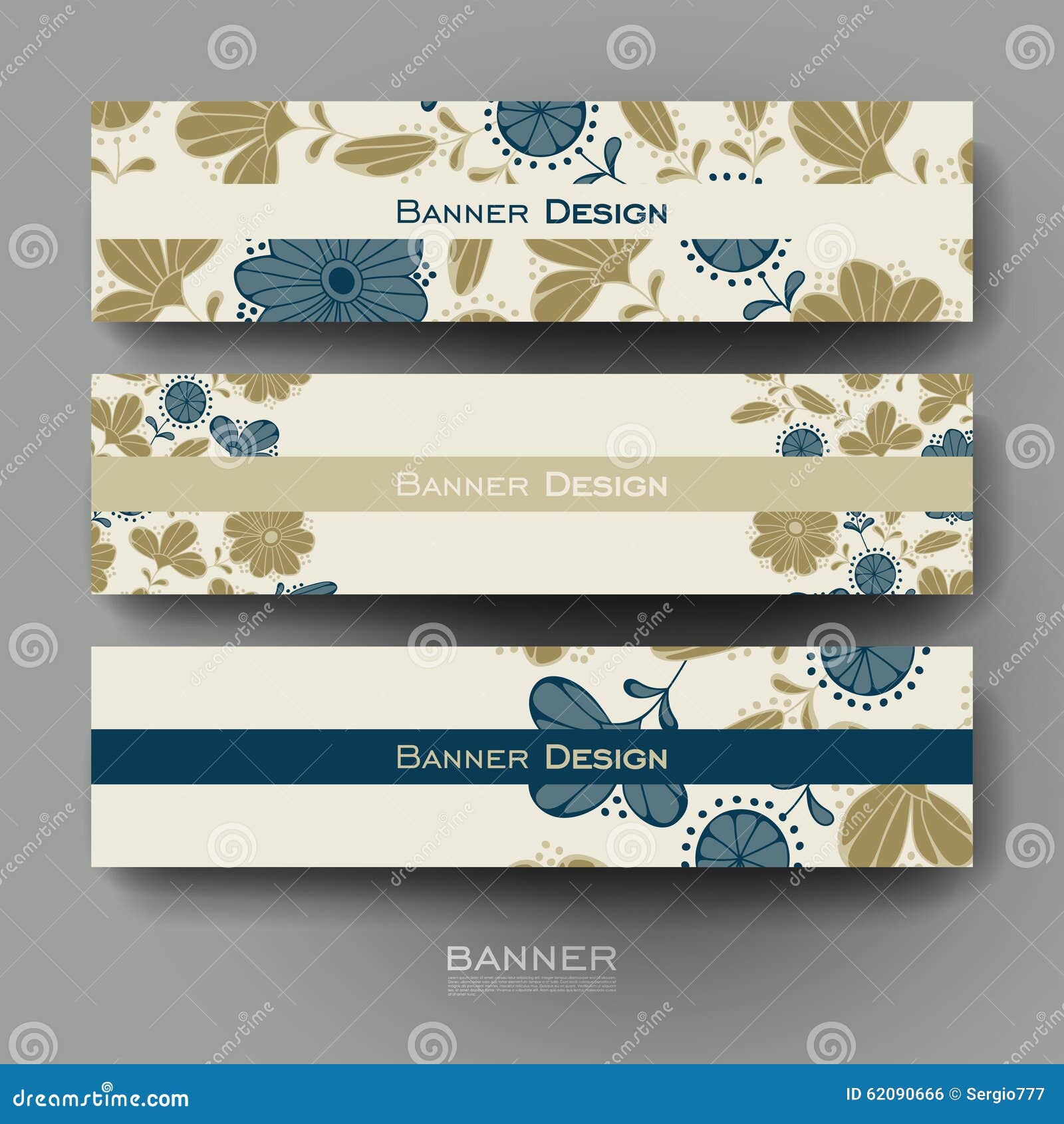 Beautiful Banner Vector Template with Floral Stock Vector ...