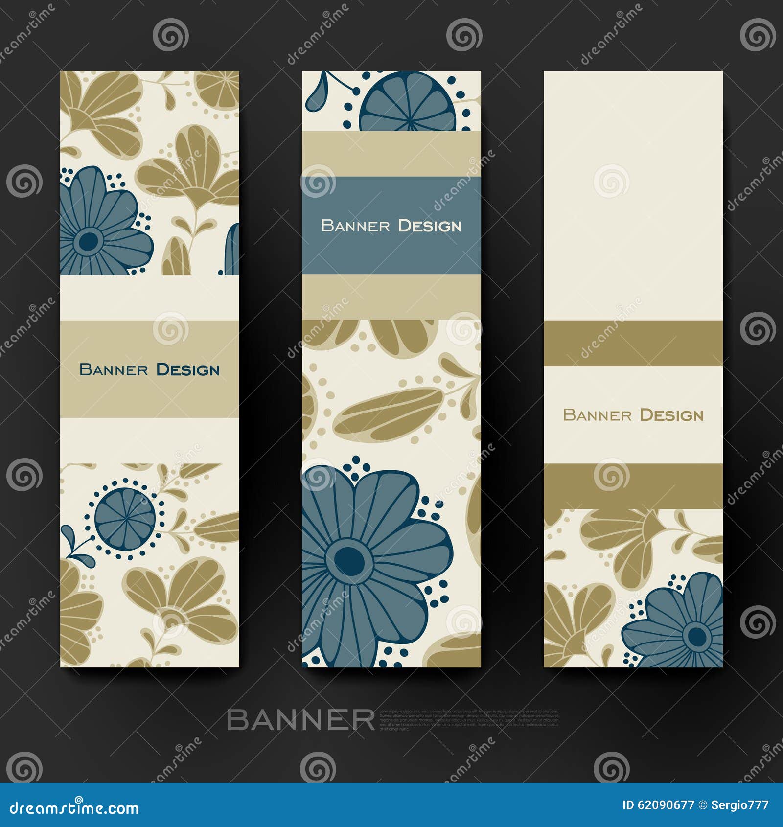 Beautiful Banner Vector Template with Floral Stock Vector ...