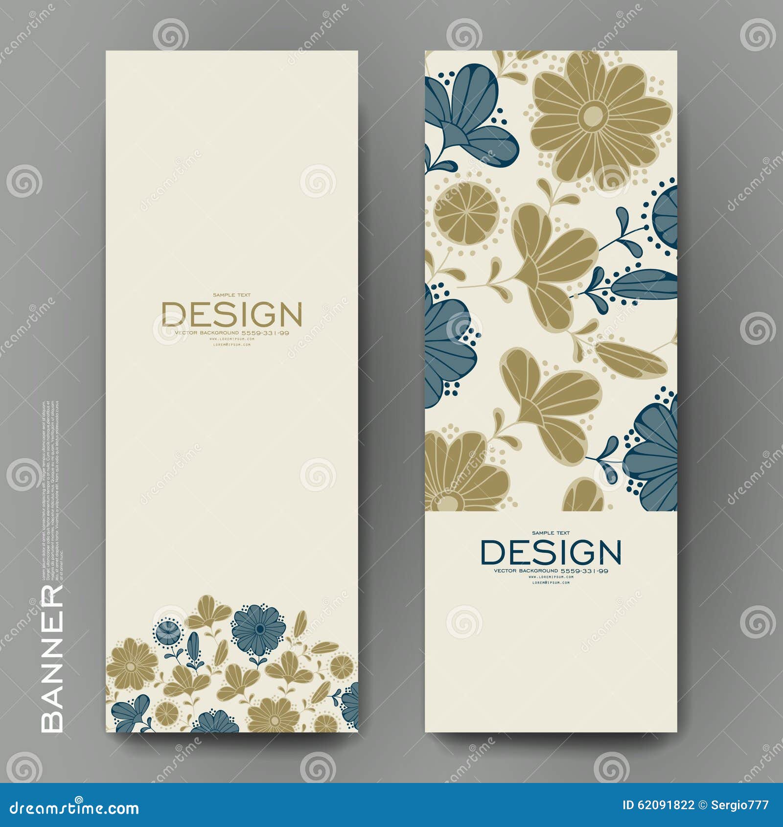 Beautiful Banner Vector Template with Floral Stock Vector ...
