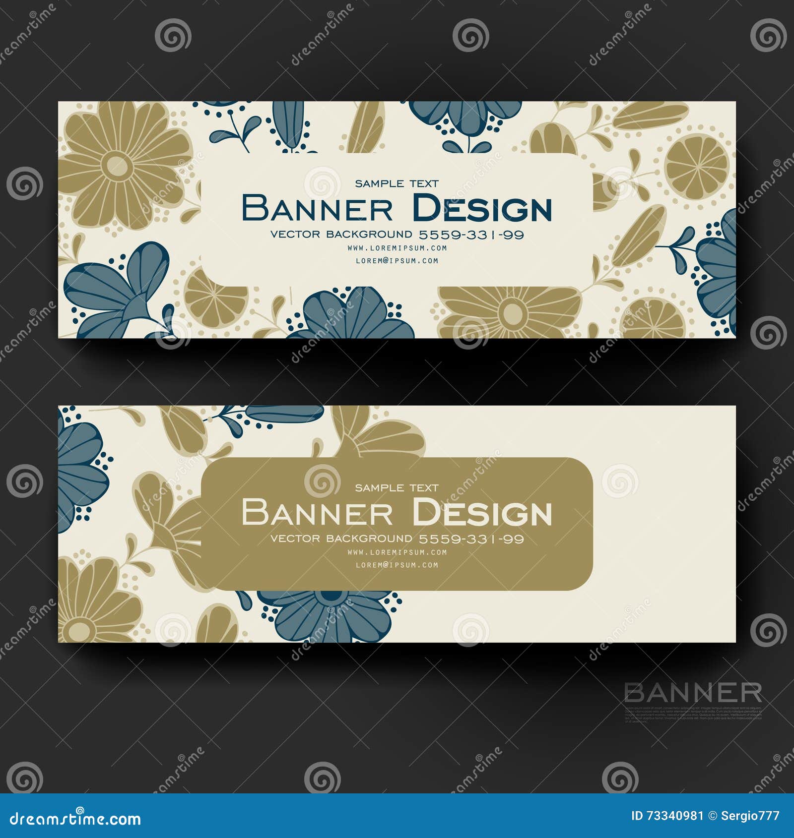 Beautiful Banner Vector Template with Floral Background Stock Vector ...