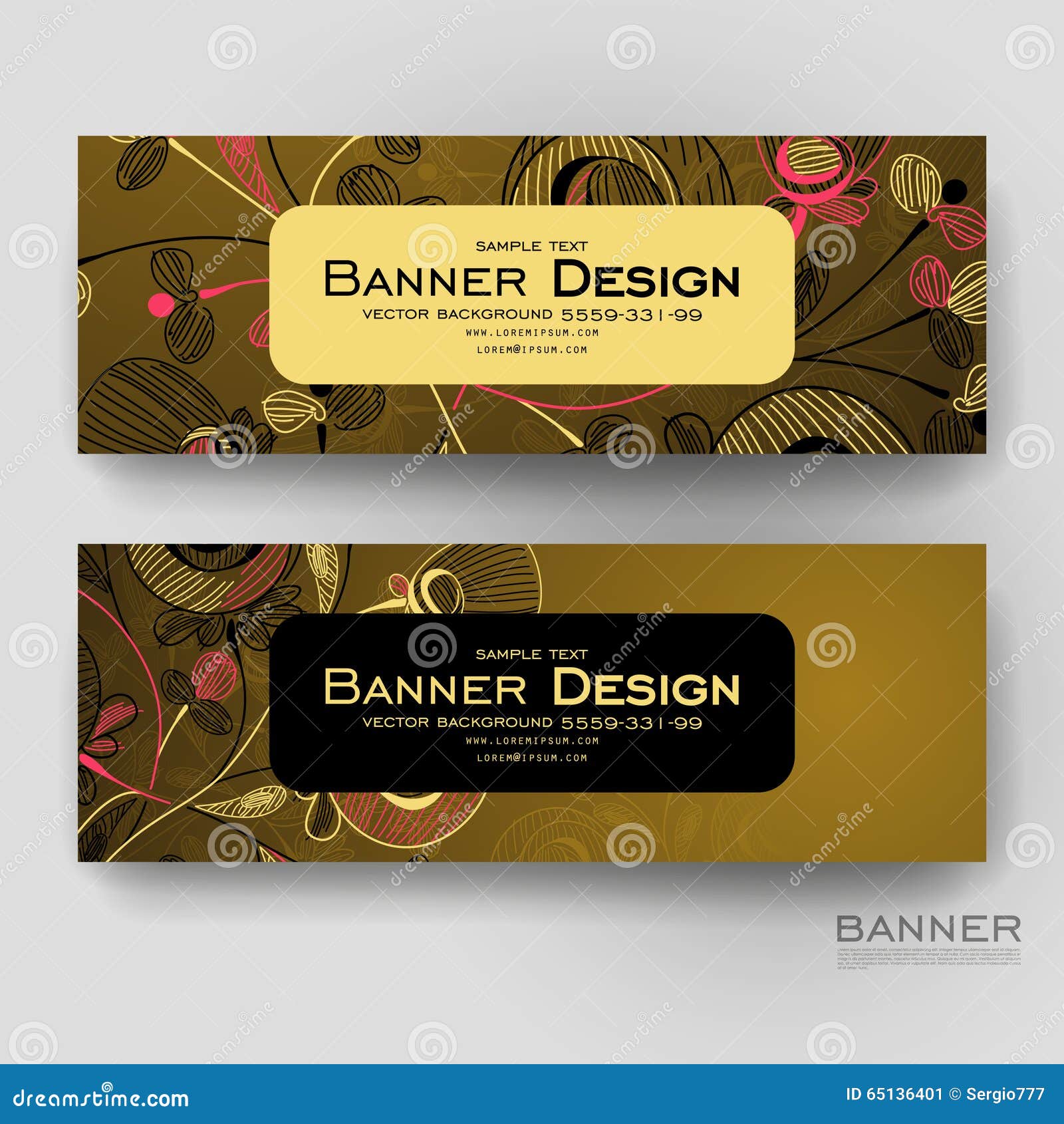 Beautiful Banner Vector Template with Floral Stock Vector ...