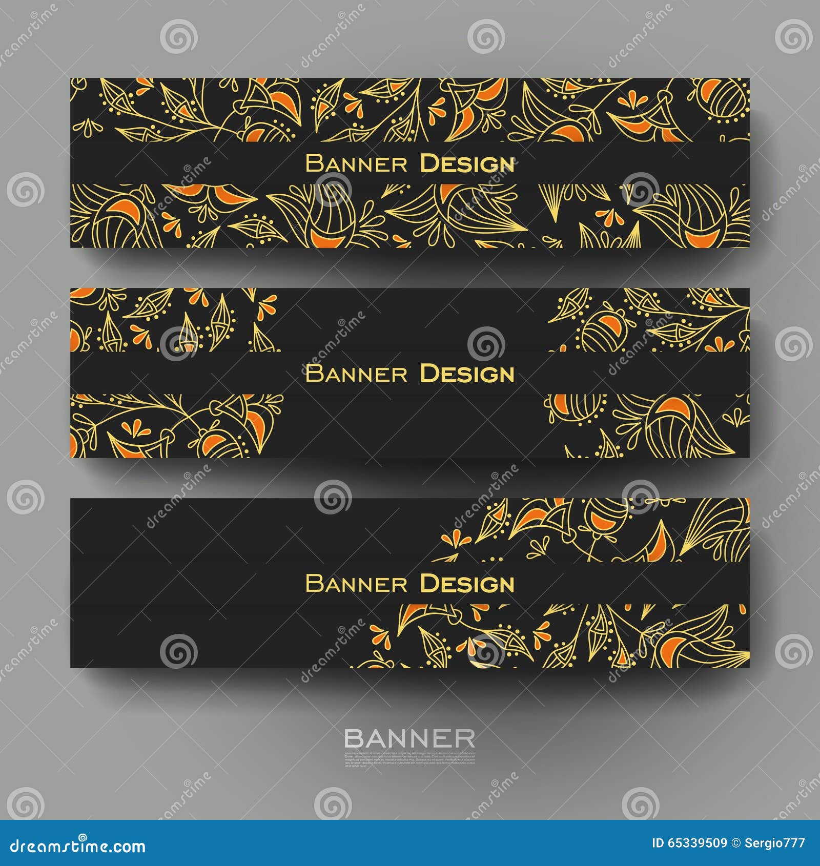 Beautiful Banner Vector Template with Floral Stock Vector ...