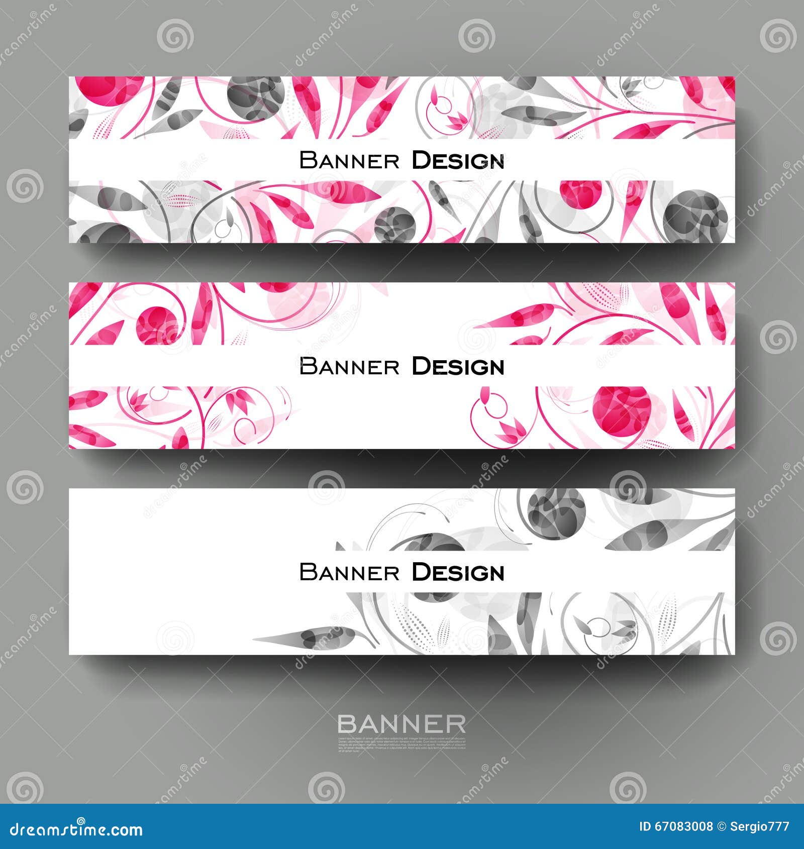 Beautiful Banner Vector Template with Floral Ornament Background Stock ...