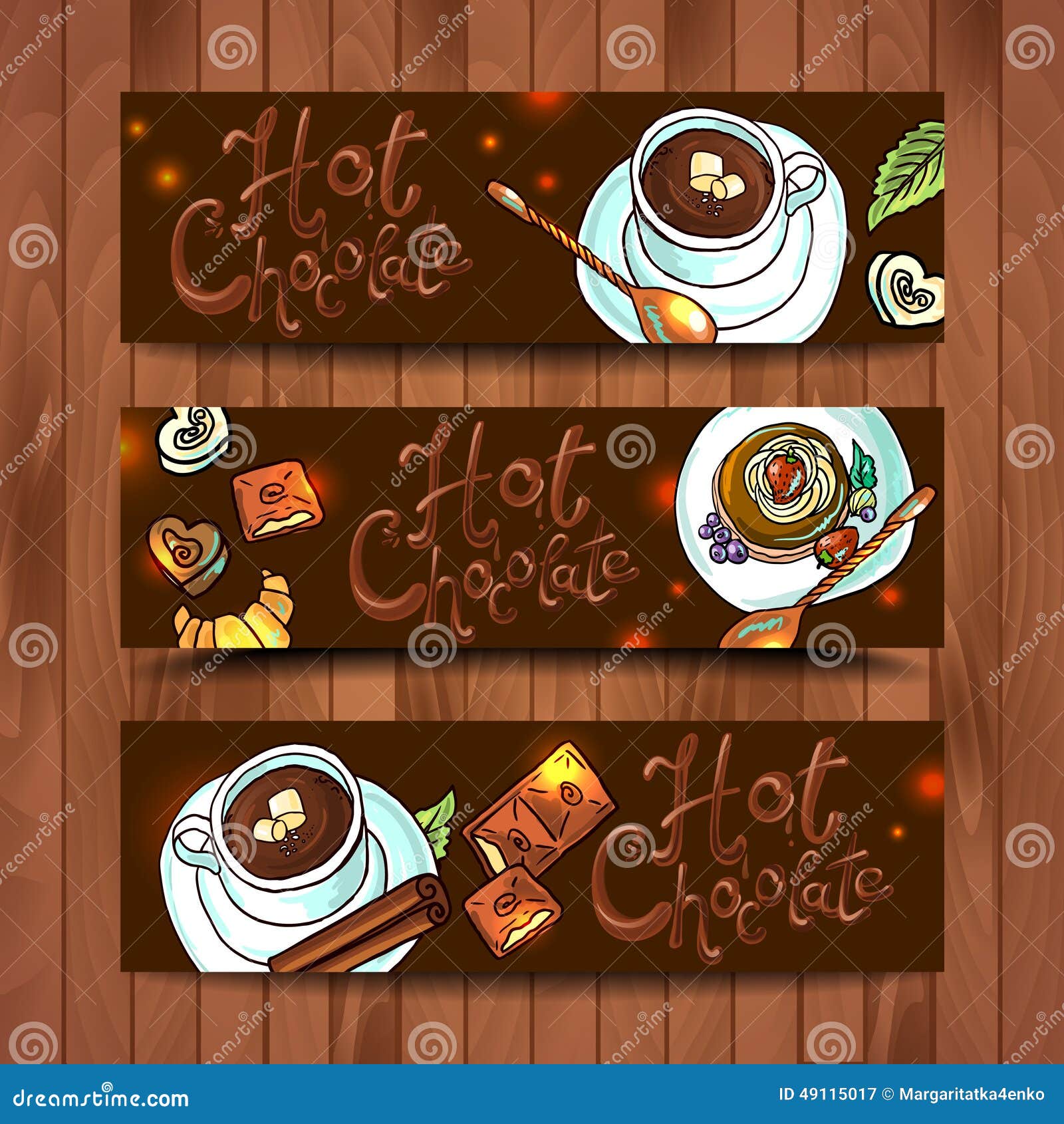 Beautiful Banners Hot Chocolate Stock Vector - Illustration of cinnamon ...