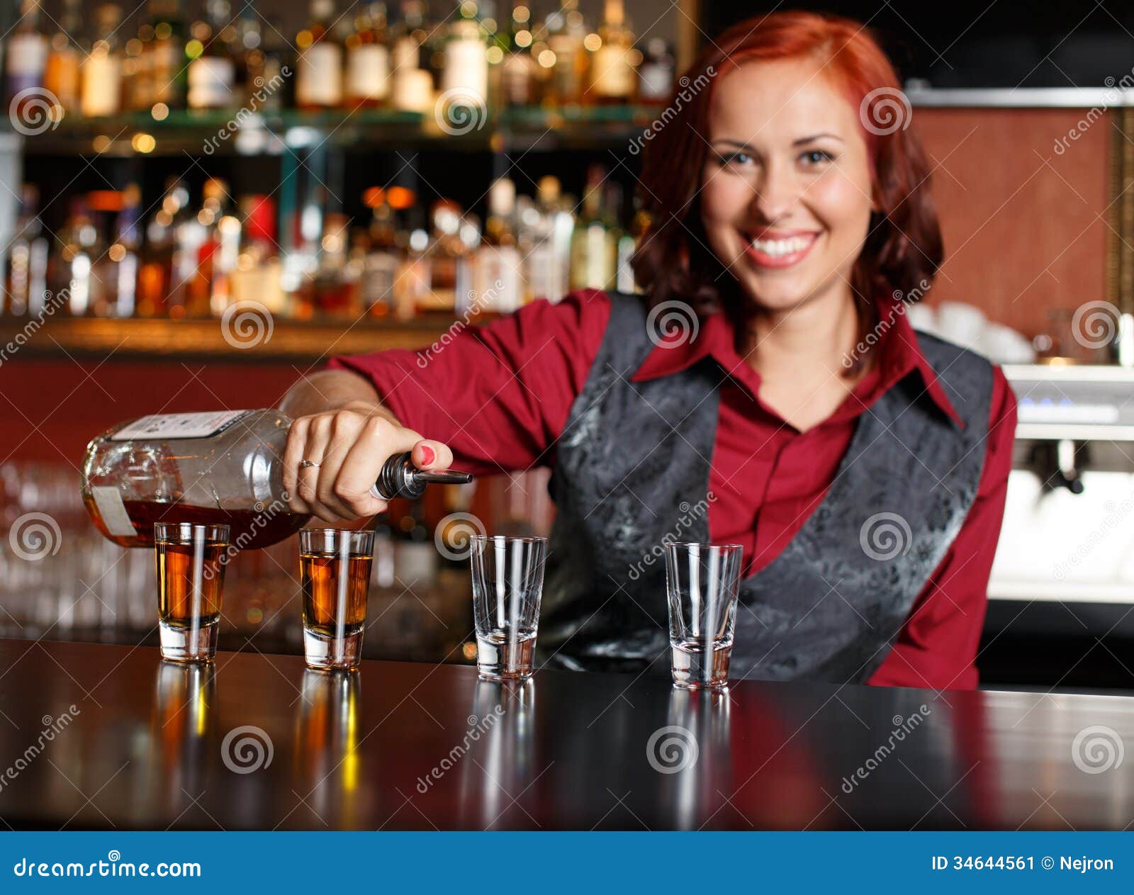 Beautiful barmaid stock image. Image of barmaid, positive - 34644561