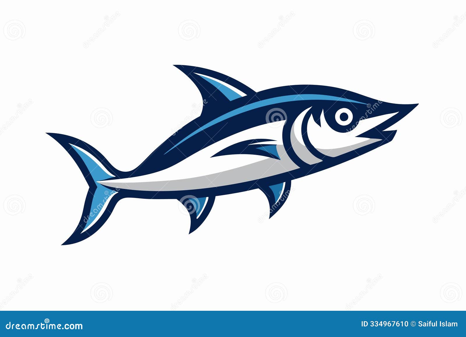 A Beautiful Barracuda Vector Design. Stock Illustration - Illustration ...