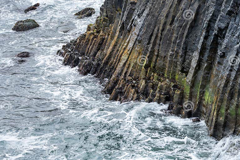Beautiful Basalt Columns on the Shore of Iceland, in Arnarstapi As ...