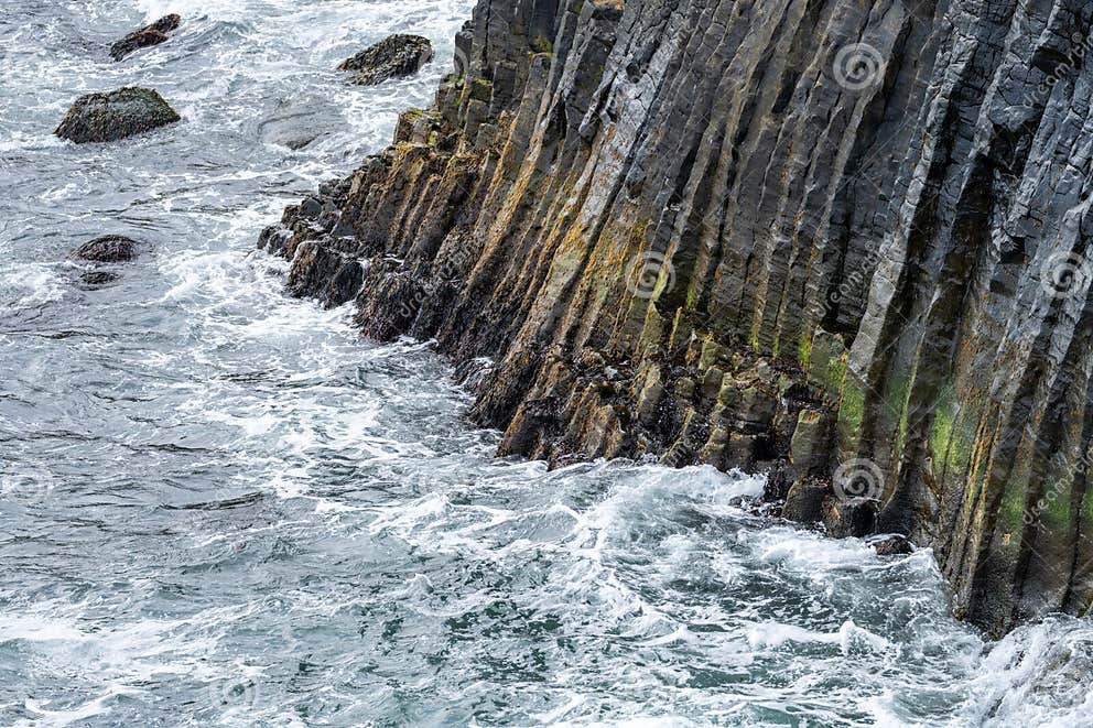 Beautiful Basalt Columns on the Shore of Iceland, in Arnarstapi As ...