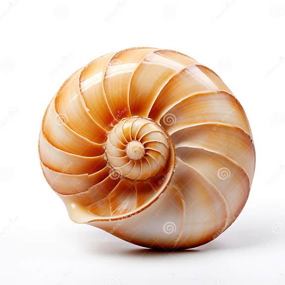 Beautiful Basic Flat Spiraling Shell on White Background Stock ...