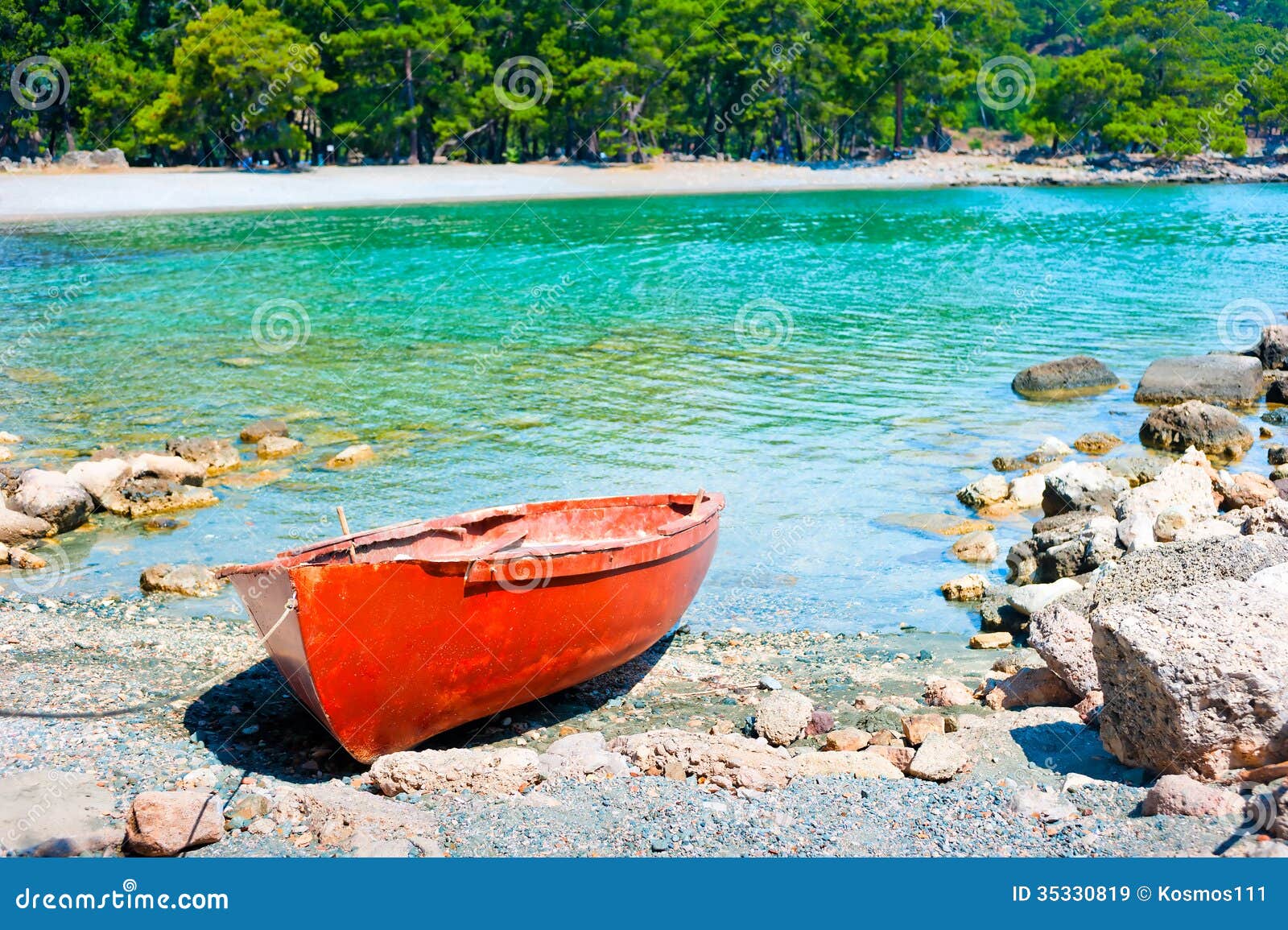Beautiful bay and old boat stock image. Image of indigenous - 35330819