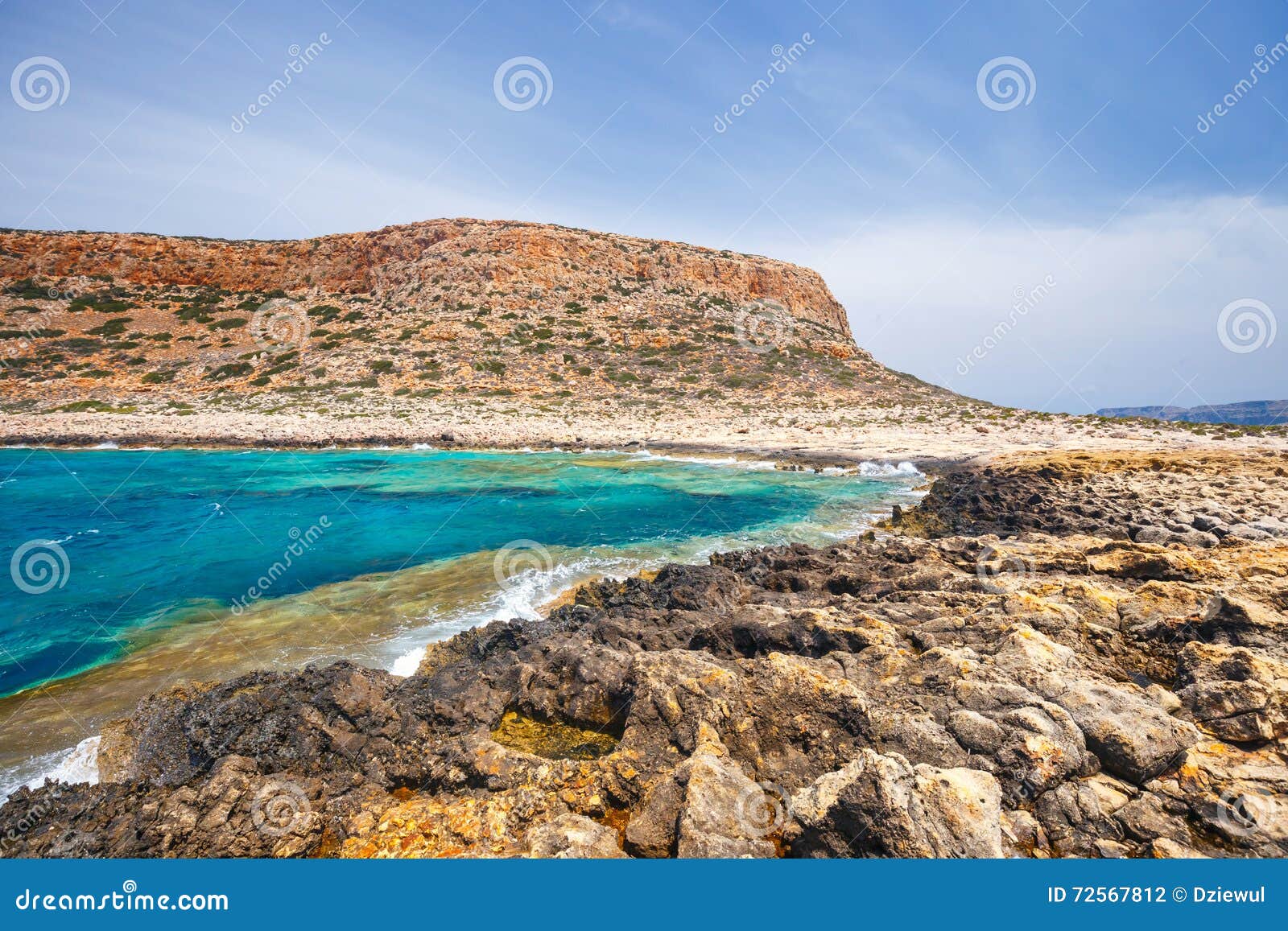 Beautiful Beach in Balos Lagoon, Crete Stock Photo - Image of landmark ...