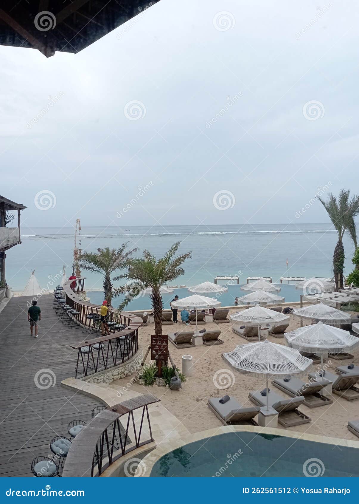 Beautiful Beach Club Infinite Pool Stock Photo - Image of infinite ...