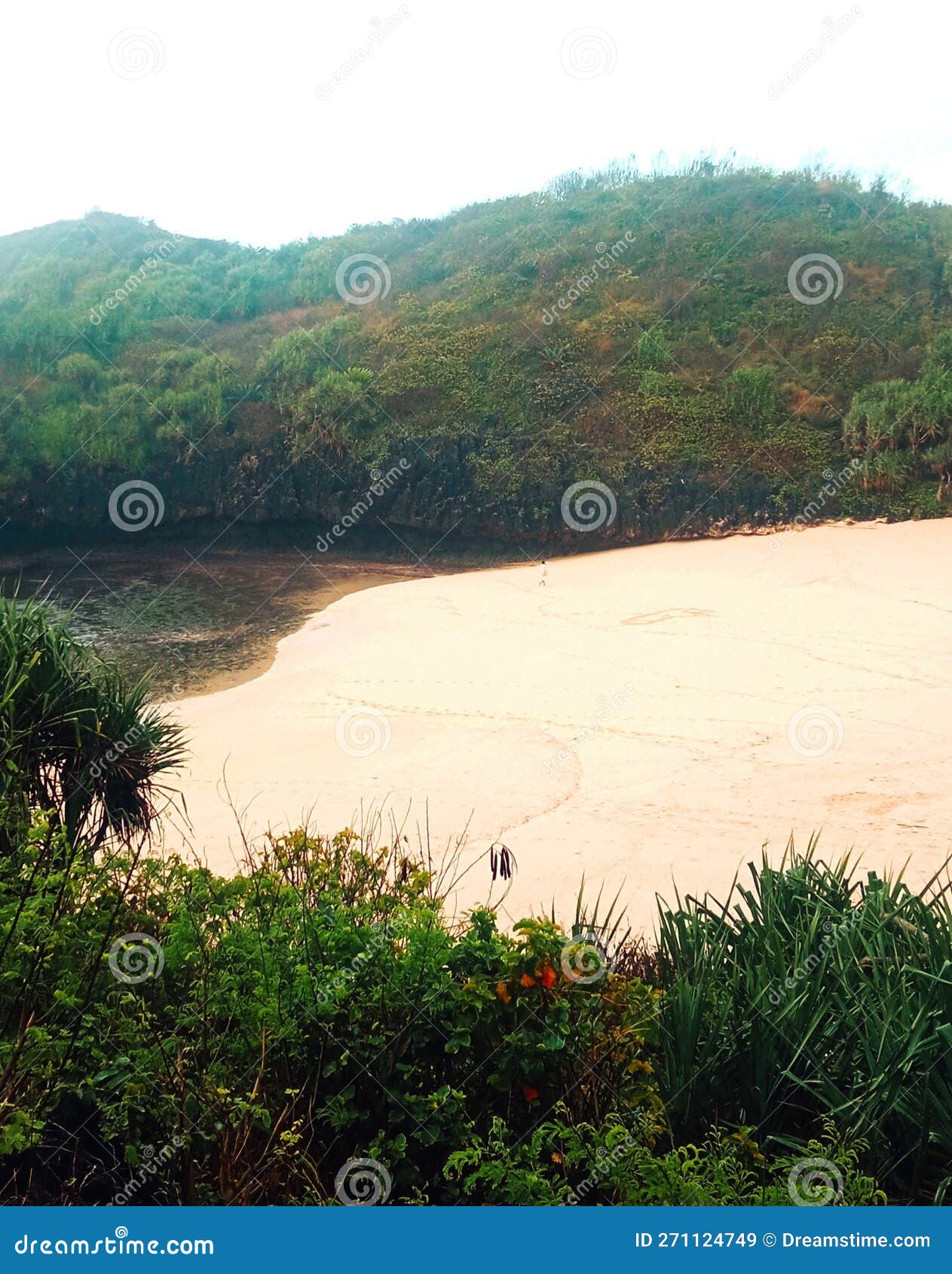 Beautiful Beach Hidden between Two Cliffs Stock Image - Image of beach ...
