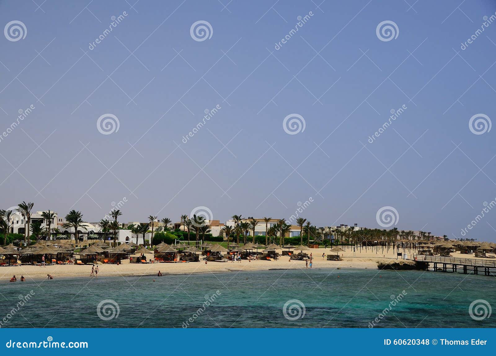 Beautiful Beach with Hotel Complex at the Sea Stock Photo - Image of ...