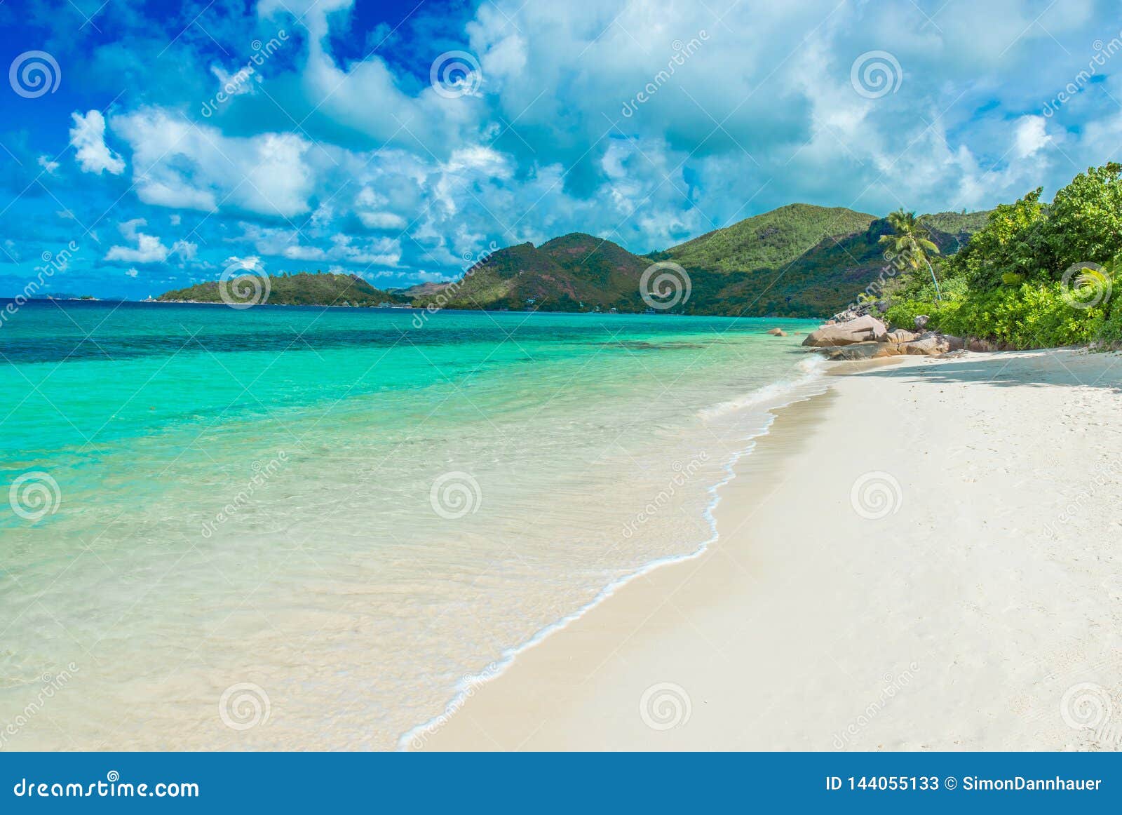 Beautiful Beach, Island Praslin - Seychelles Stock Image - Image of ...