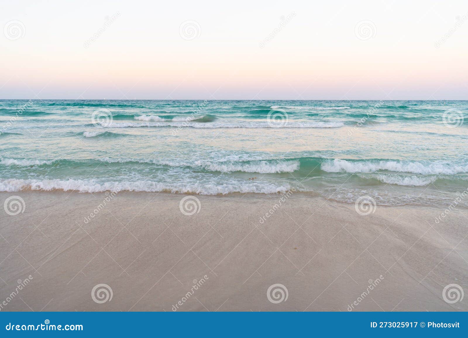 Beautiful Beach with Ocean Water Waves and Sky Horizon Stock Image ...